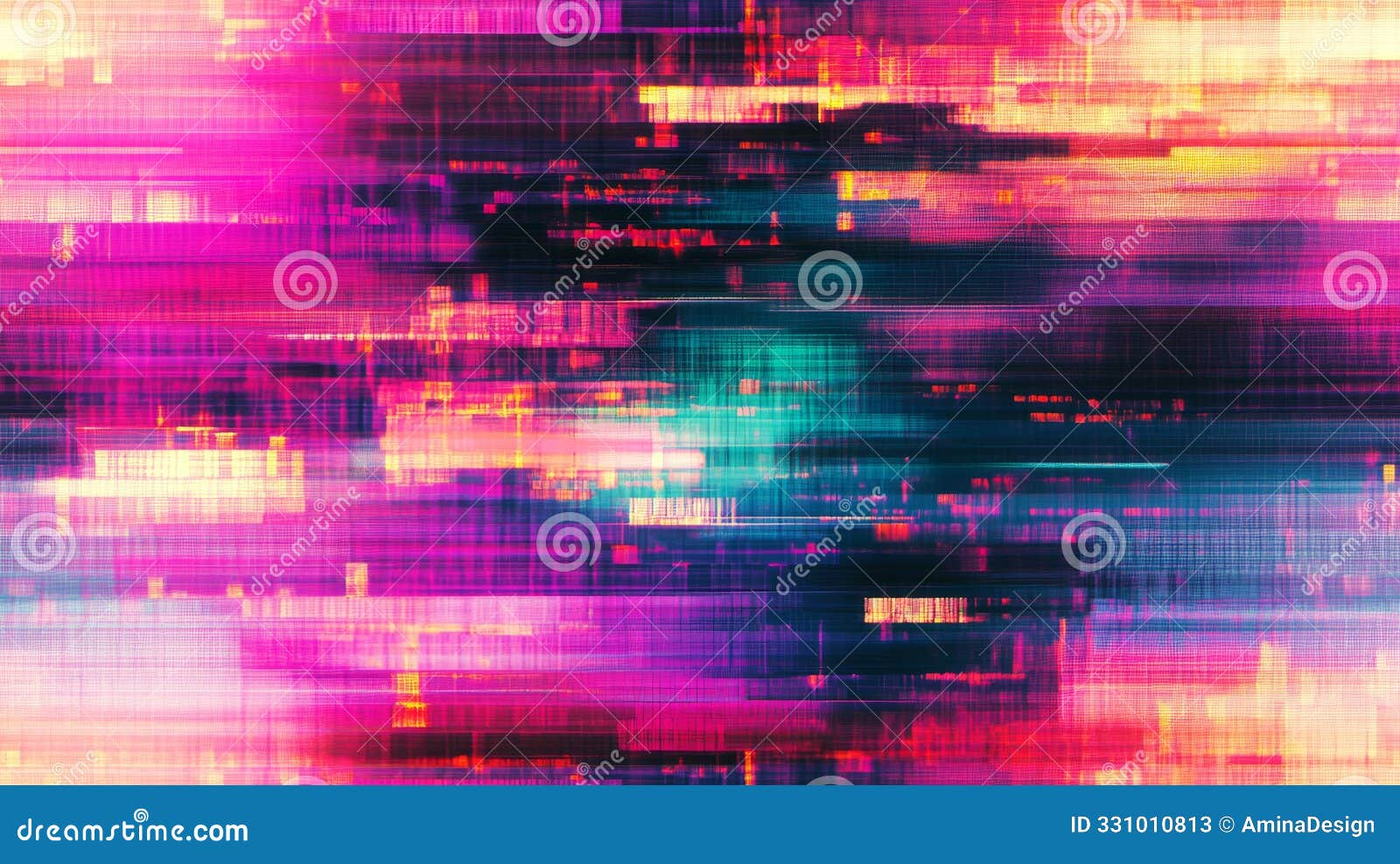 Aesthetic Retro VHS Scanlines Blended with Glitch Art Pattern, Creating ...