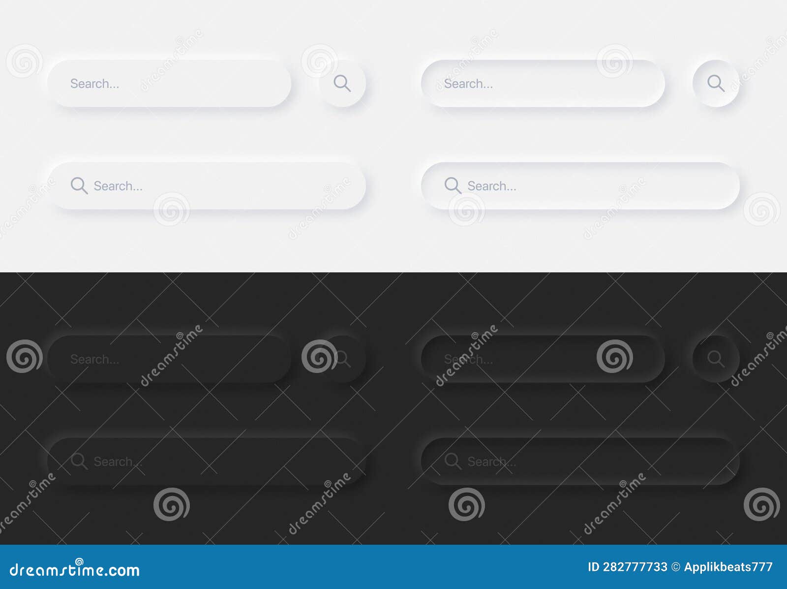Aesthetic Search Bars in Different Variations UI Neumorphic Design ...