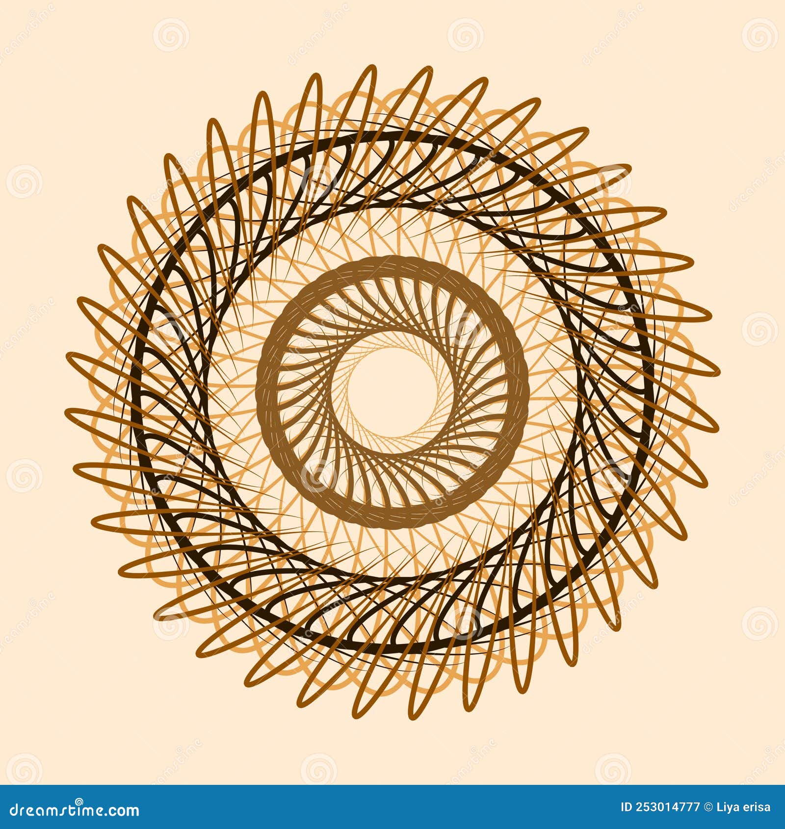 Aesthetic Symmetrical Abstract Circle Design Stock Illustration ...