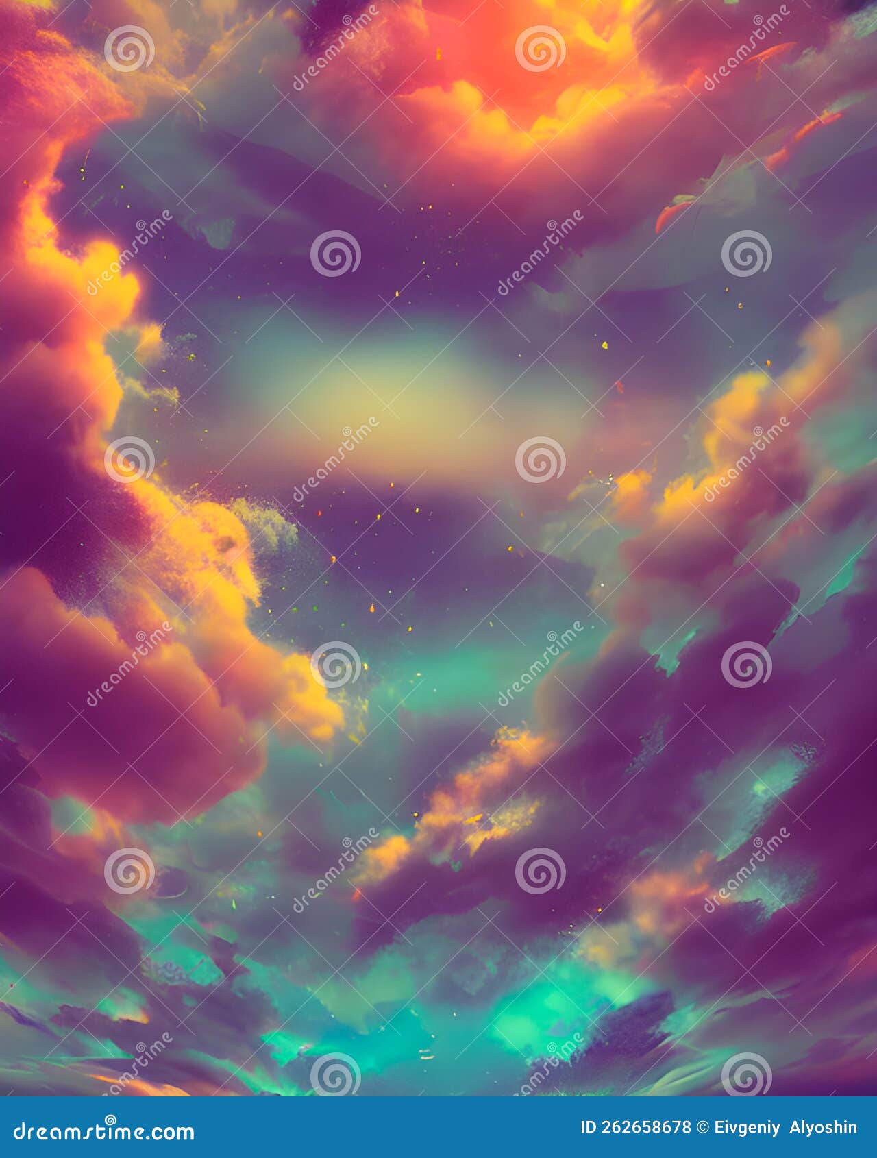 Aesthetic Template Dreamy Cloud Banner Dreamy. 3D Render of Sky and ...