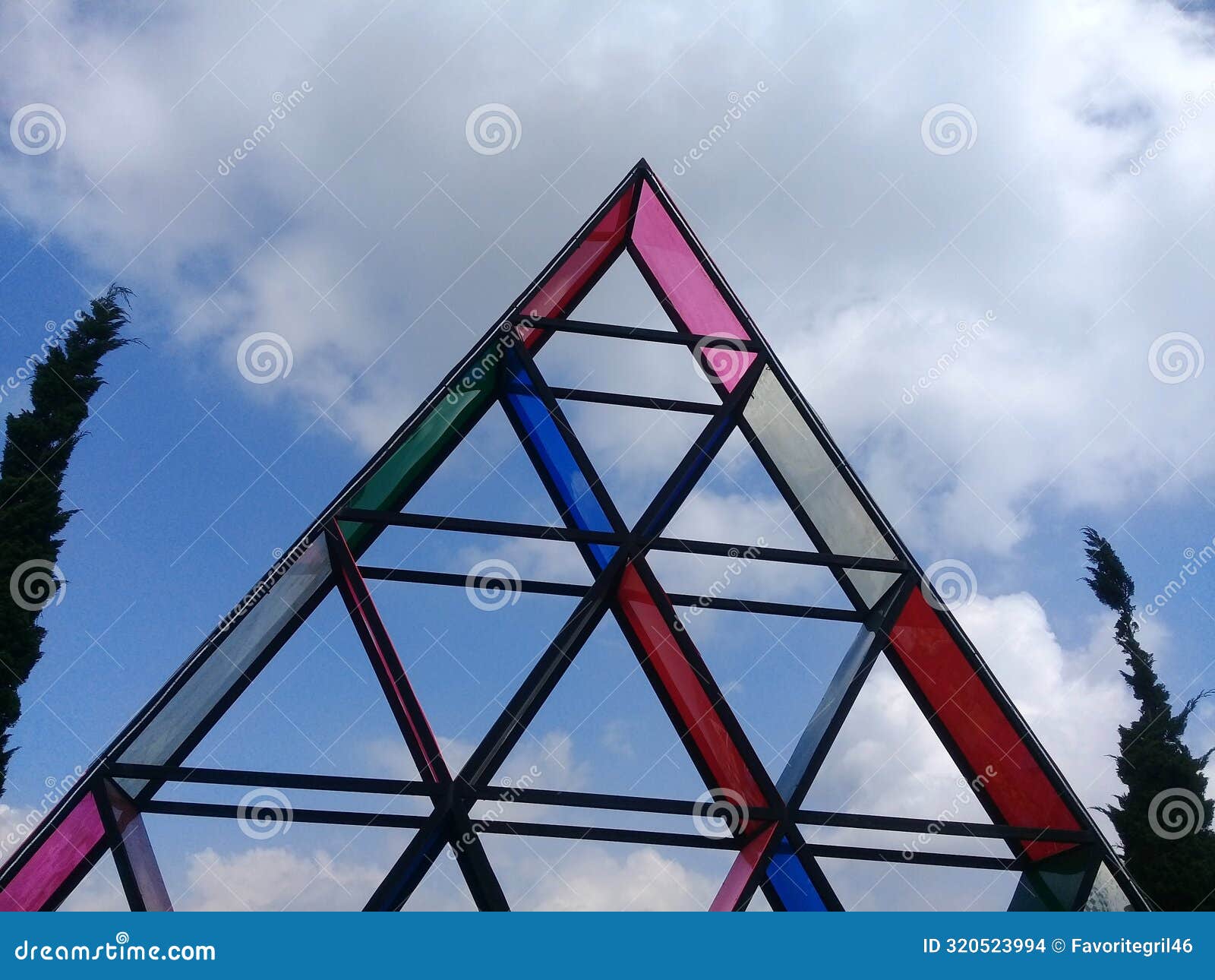 Aesthetic Triangle of Buildings in the Middle of a Park with a Clear ...
