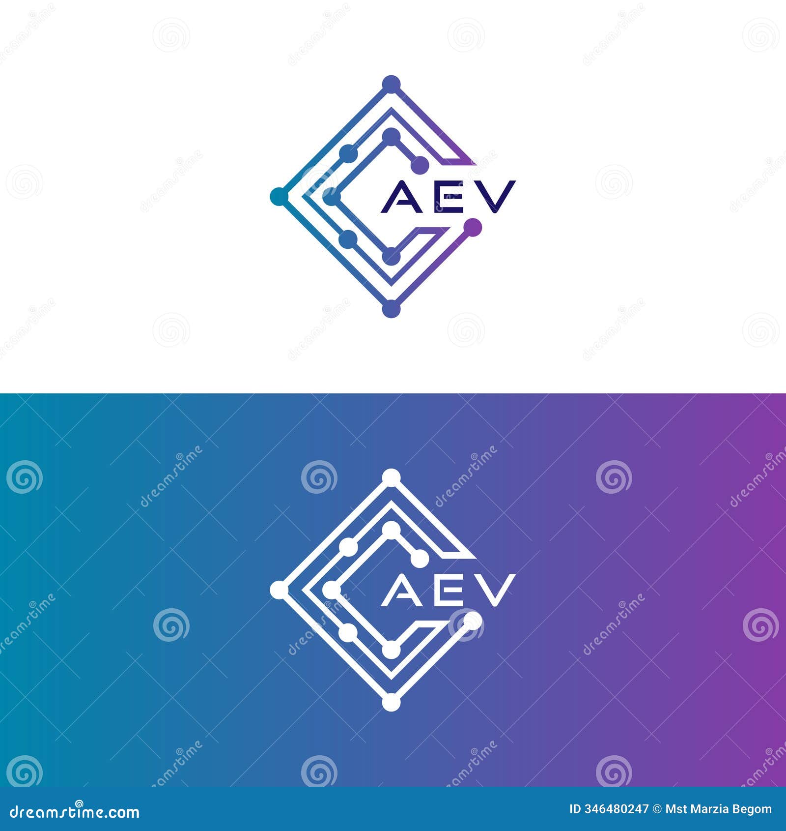 Aev Tech Initial Logo Design Icon for Technology, Digital, Tech ...