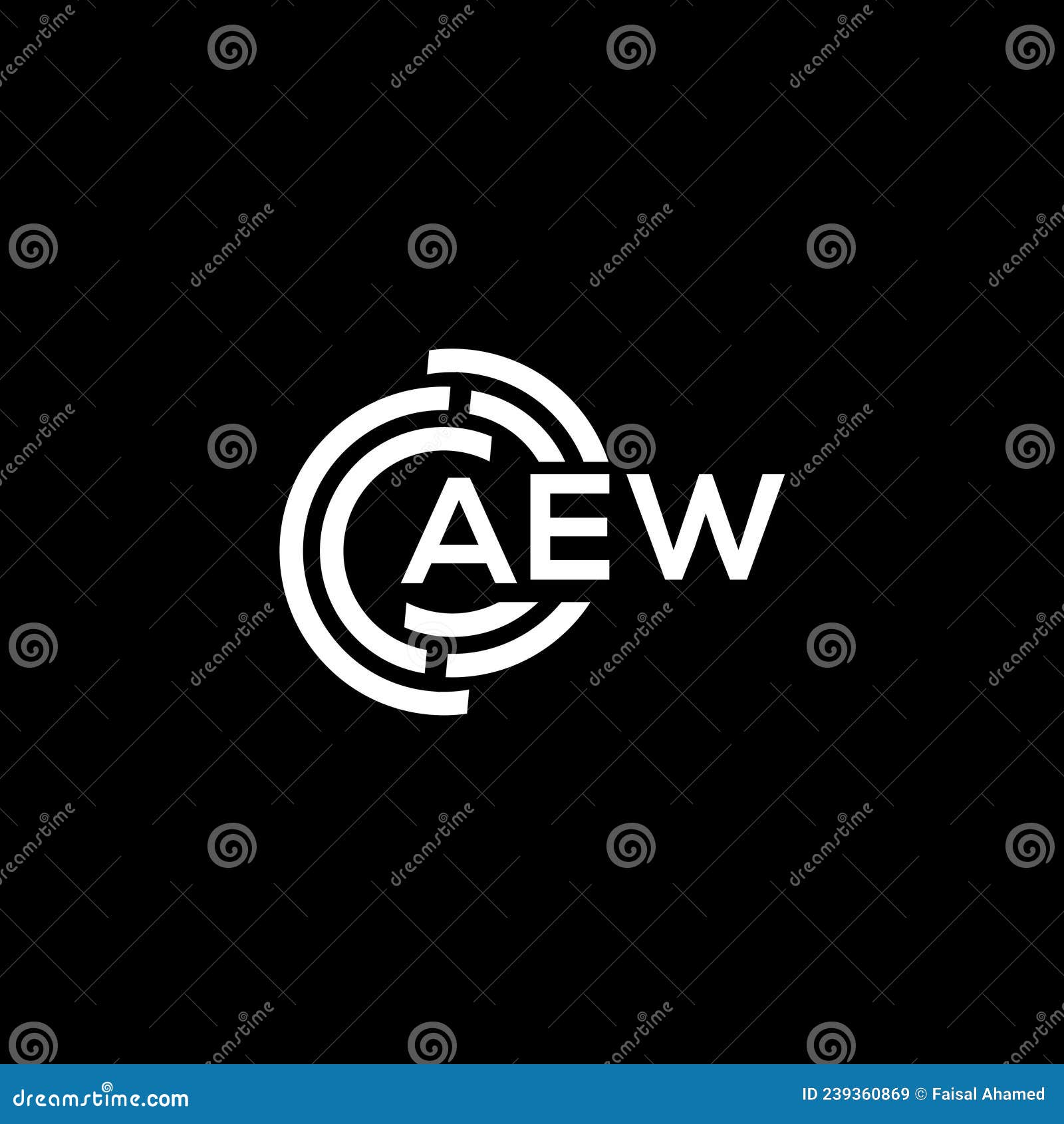 AEW Letter Logo Design On Black Background. AEW Creative Initials ...