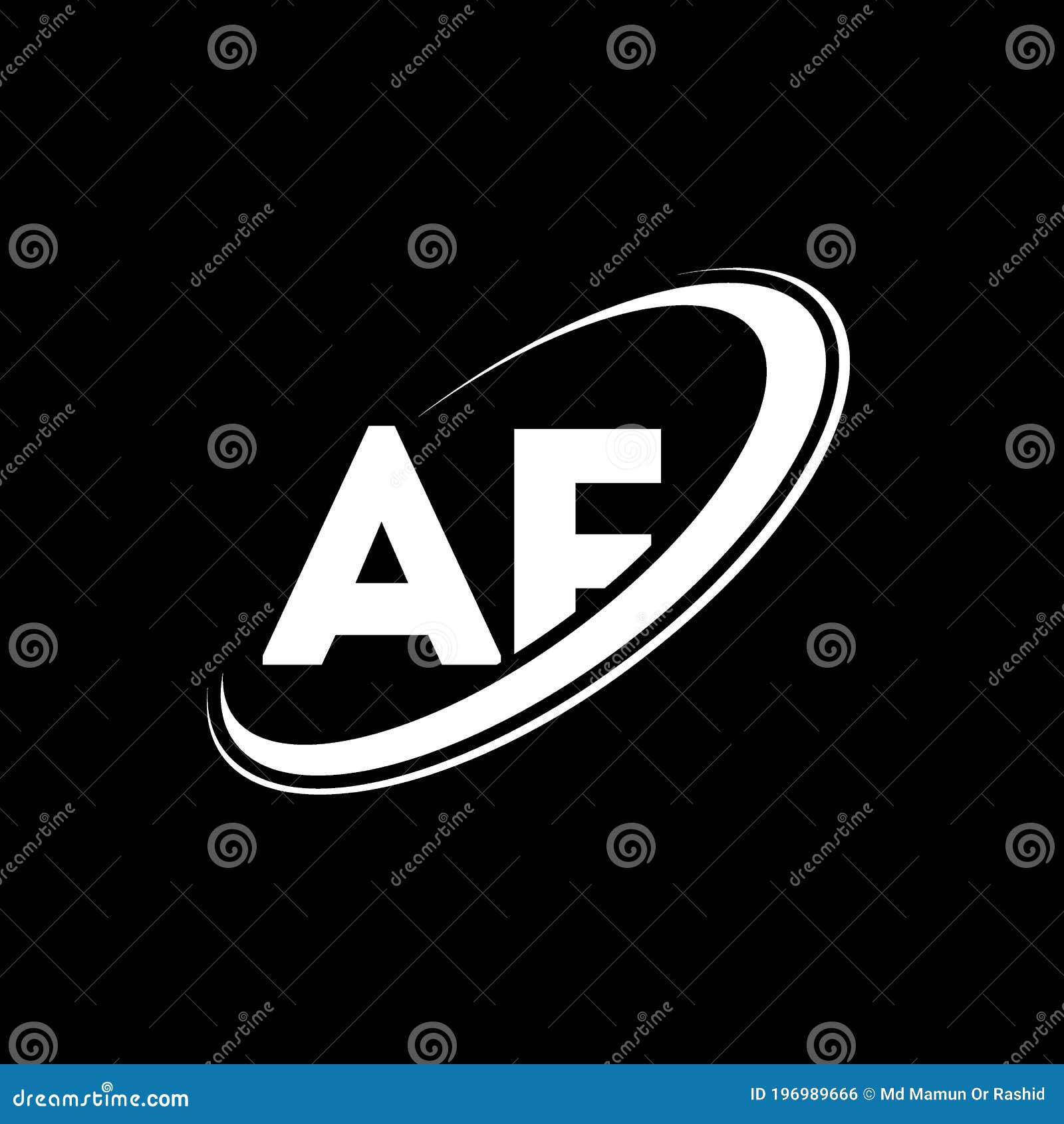 AF a F Letter Logo Design. Initial Letter AF Linked Circle Uppercase ...