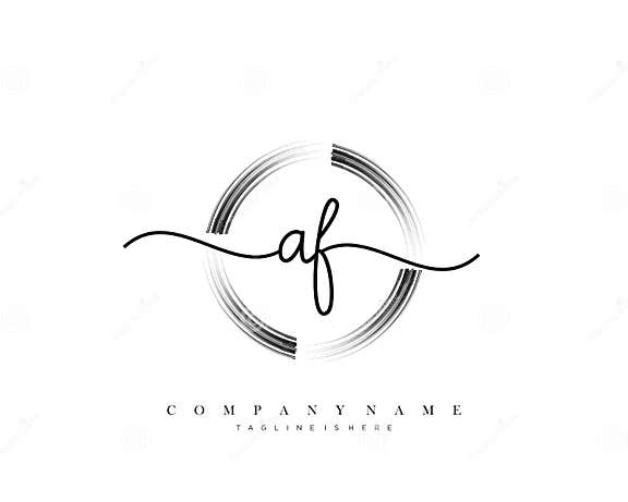 AF Initial Handwriting Logo Vector Stock Vector - Illustration of line ...