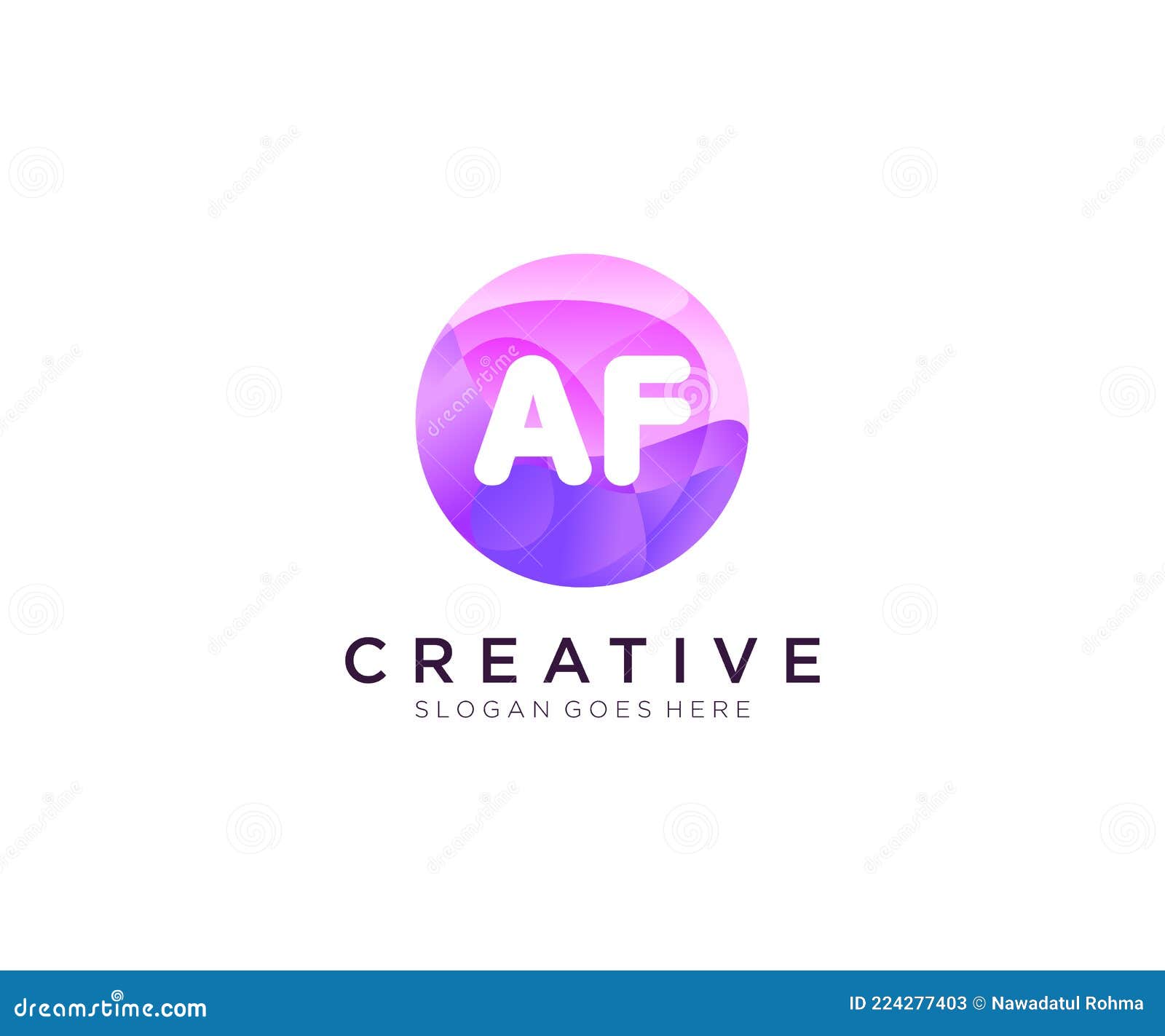 AF Initial Logo with Colorful Circle Template Vector Stock Vector ...