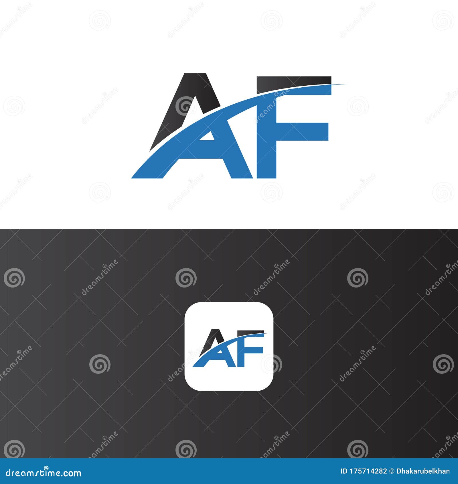 AF Logo Letter Design Template Element Stock Vector - Illustration of ...