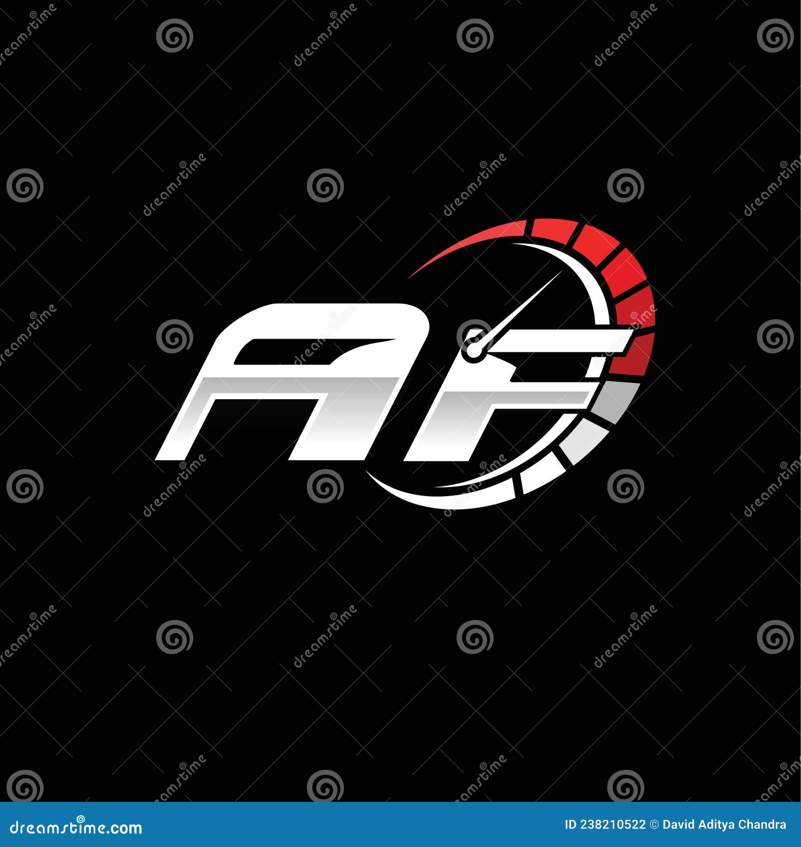 AF Logo Letter Speed Meter Racing Style Stock Vector - Illustration of ...