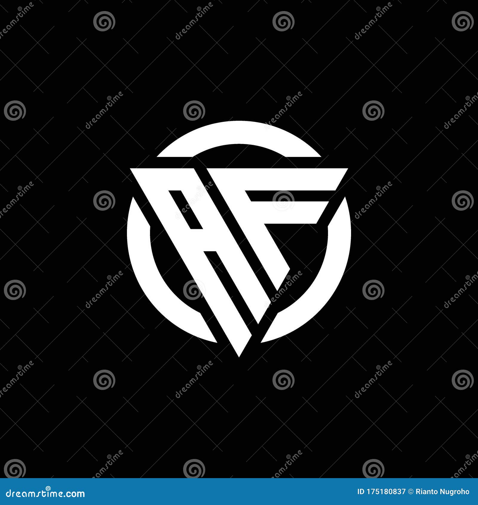 AF Logo with Triangle Shape and Circle Rounded Design Template Stock ...