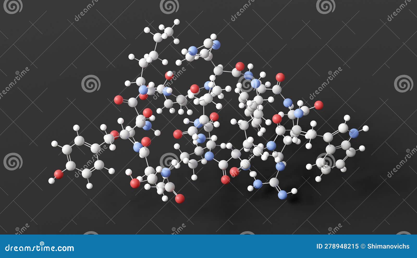Afamelanotide Molecule, Molecular Structure, Scenesse, Ball and Stick ...
