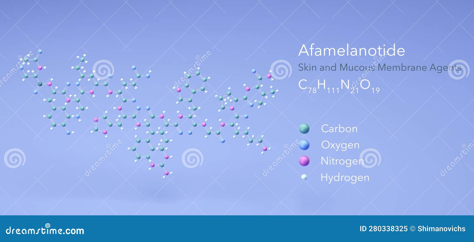 Afamelanotide Molecule, Molecular Structures, Synthetic Peptide, 3d ...