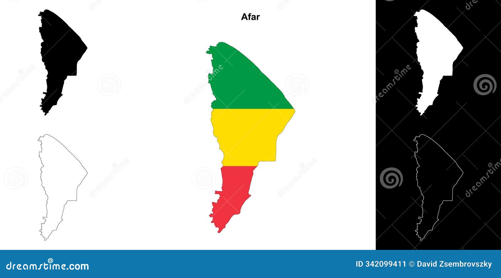 Afar Outline Map Cartoon Vector | CartoonDealer.com #342099411