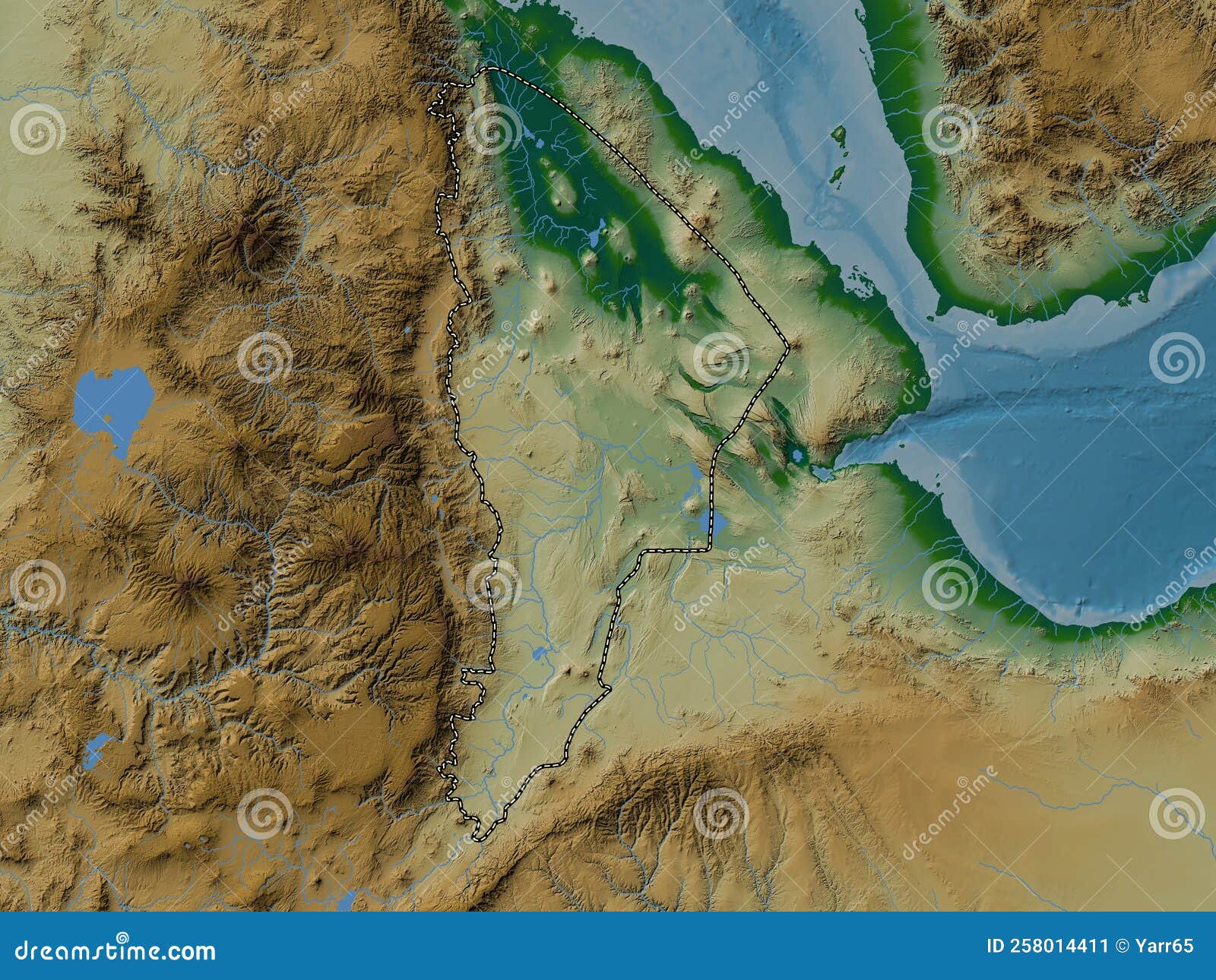 Afar, Ethiopia. Physical. No Legend Stock Illustration - Illustration ...