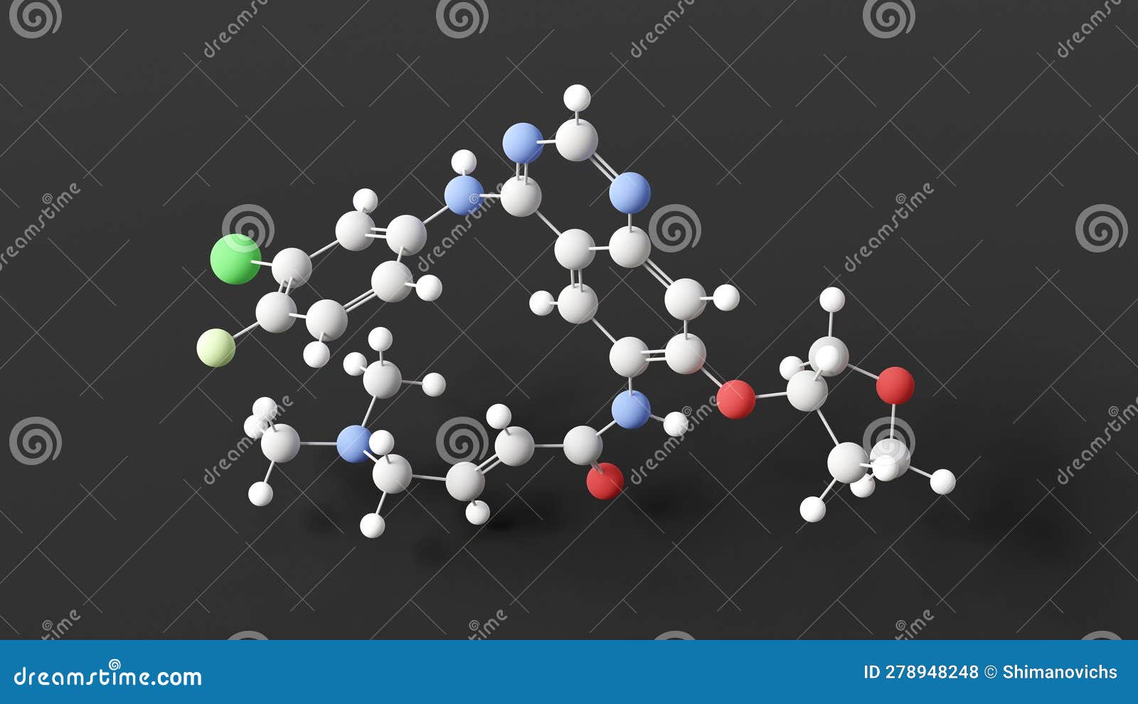 Afatinib Molecule, Molecular Structure, Antineoplastic Agents, Ball And ...