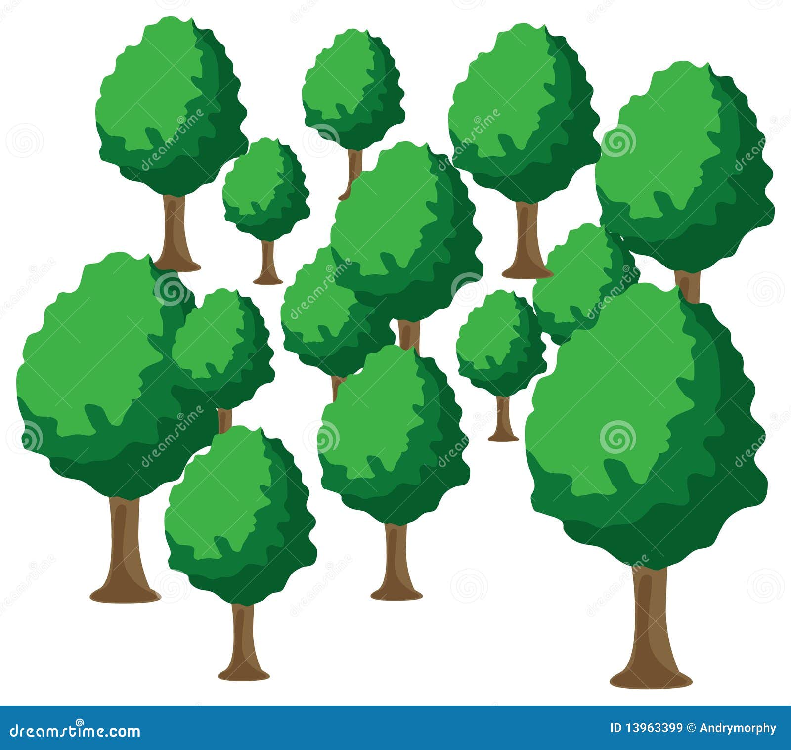 Afbeelding van bomen vector illustratie. Illustration of lawn - 13963399