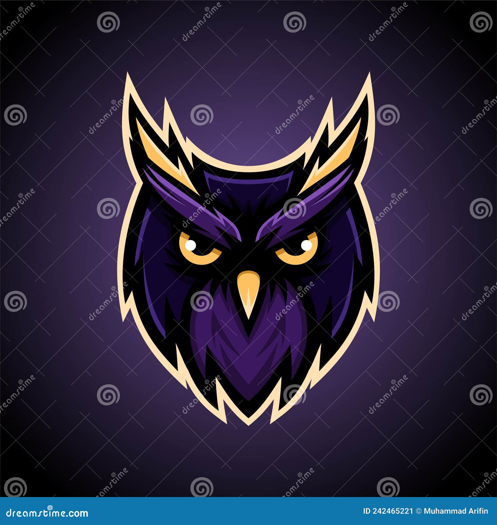Afbeelding Van Het Mascot-logo Van De Uil Mascot Van De Vector Vector ...