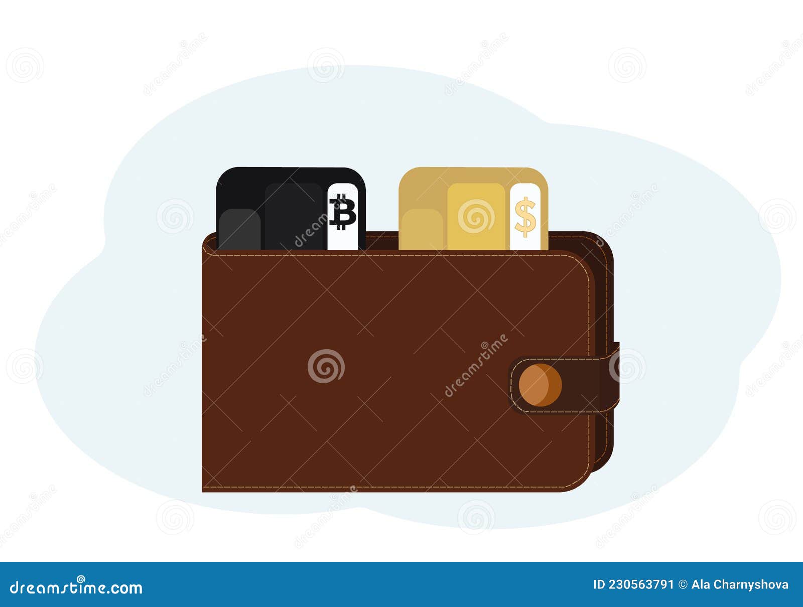 Afbeelding Van Mapje Met Plastic Kaarten Met Bitmunt - En ...