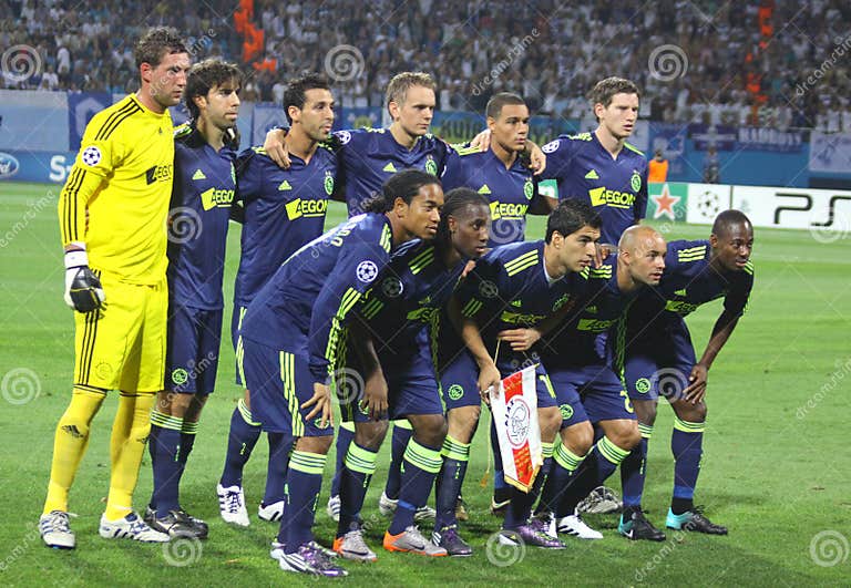 AFC Ajax Team Pose for a Group Photo Editorial Photography - Image of ...