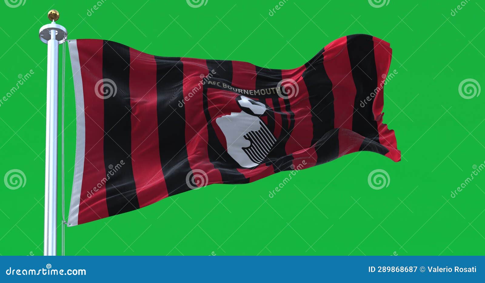 AFC Bournemouth Flag Waving on a Clear Day Stock Video - Video of ...