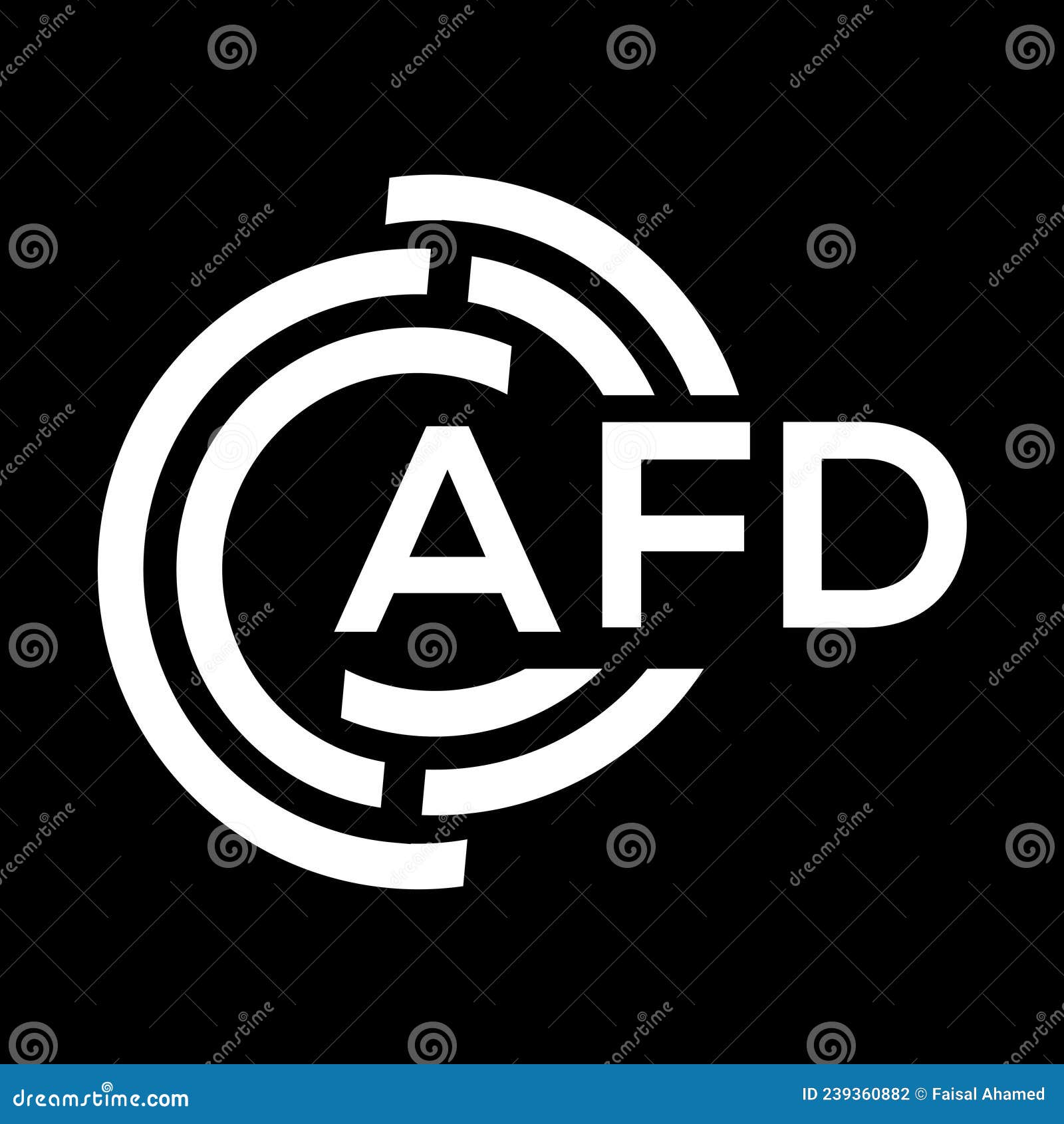 AFD Letter Logo Design on Black Background. AFD Creative Initials ...