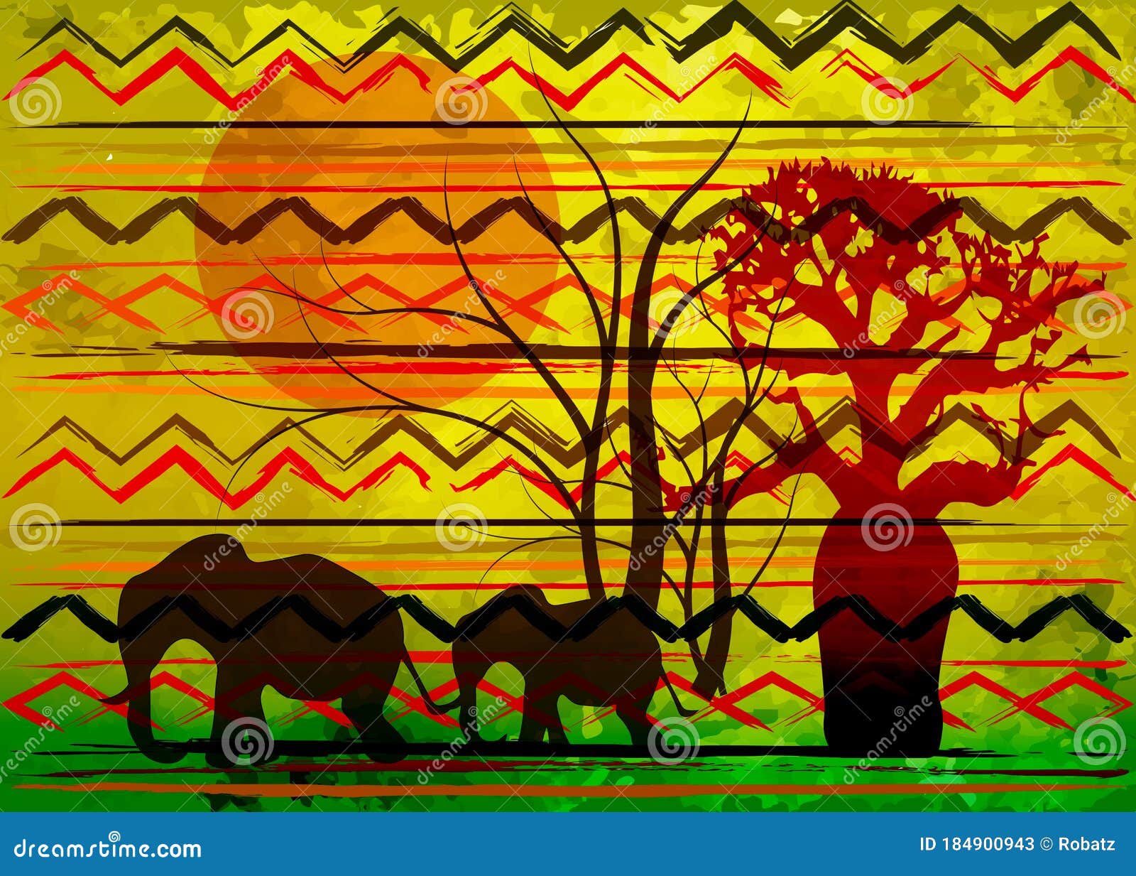 African Print Fabric, Ethnic Handmade Ornament for Your Design. Africa ...