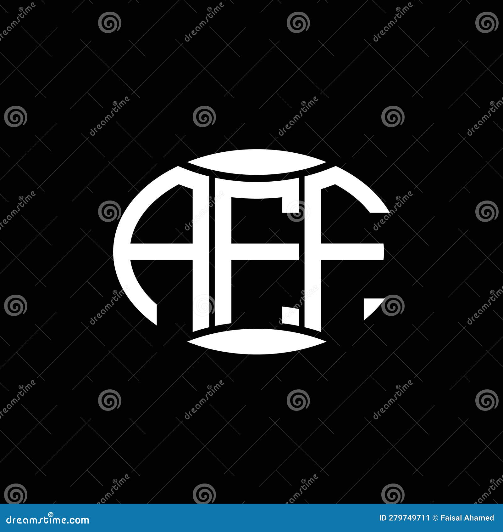 AFF Abstract Monogram Circle Logo Design on Black Background. AFF ...
