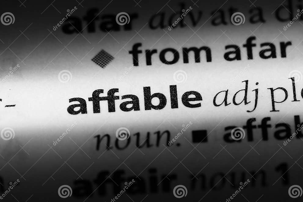 Affable stock photo. Image of paper, isolated, definition - 114408056