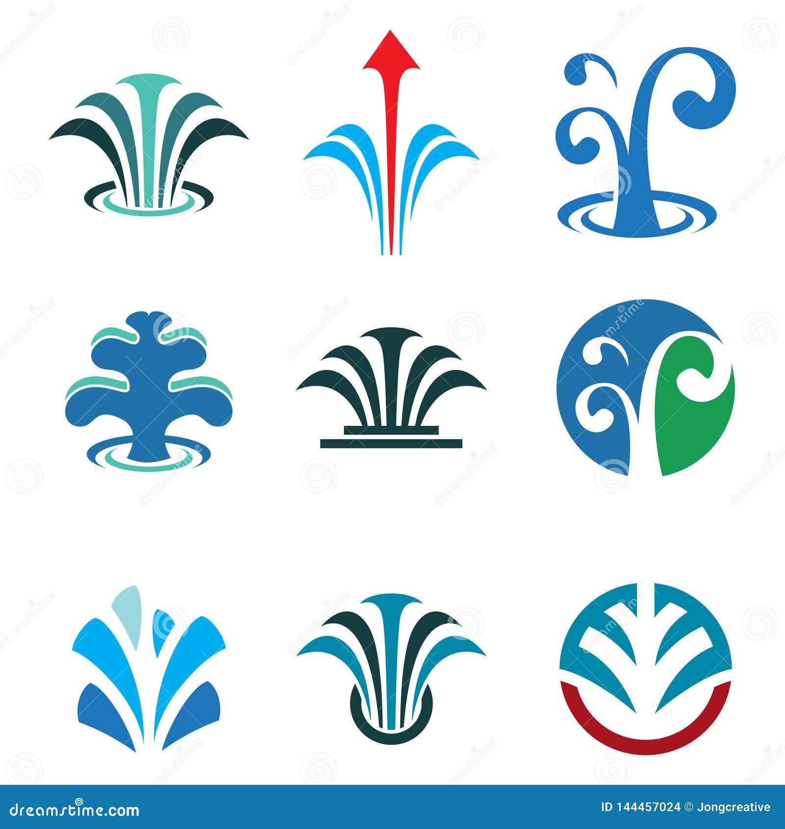 Affaires Logo Symbol Collection D'eau De Source De Fontaine ...