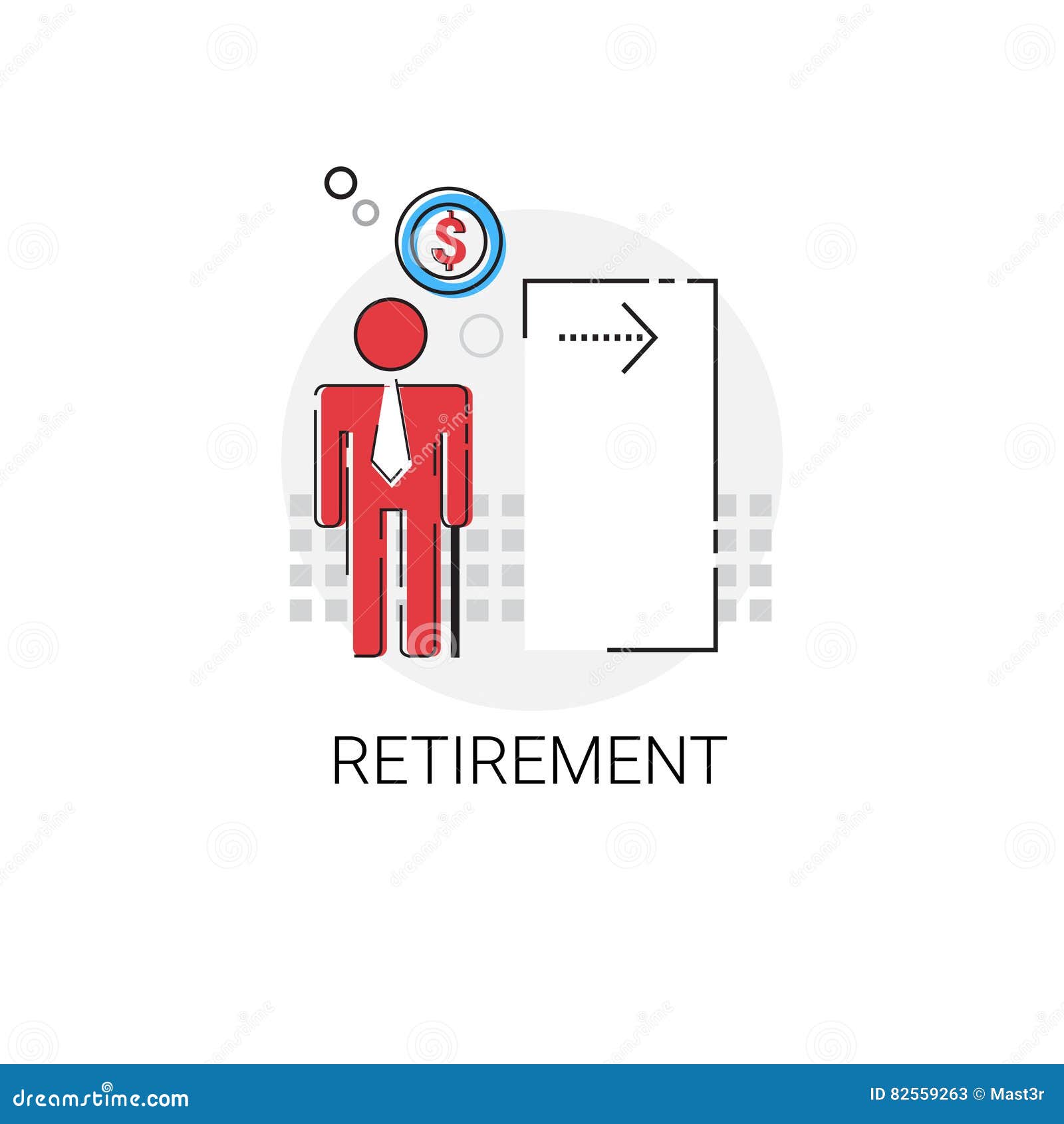 Affare Senior Person Retirement Icon Illustrazione Vettoriale ...
