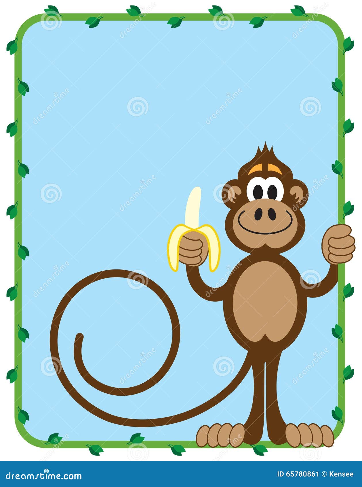 Affe mit Banane vektor abbildung. Illustration von festlich - 65780861