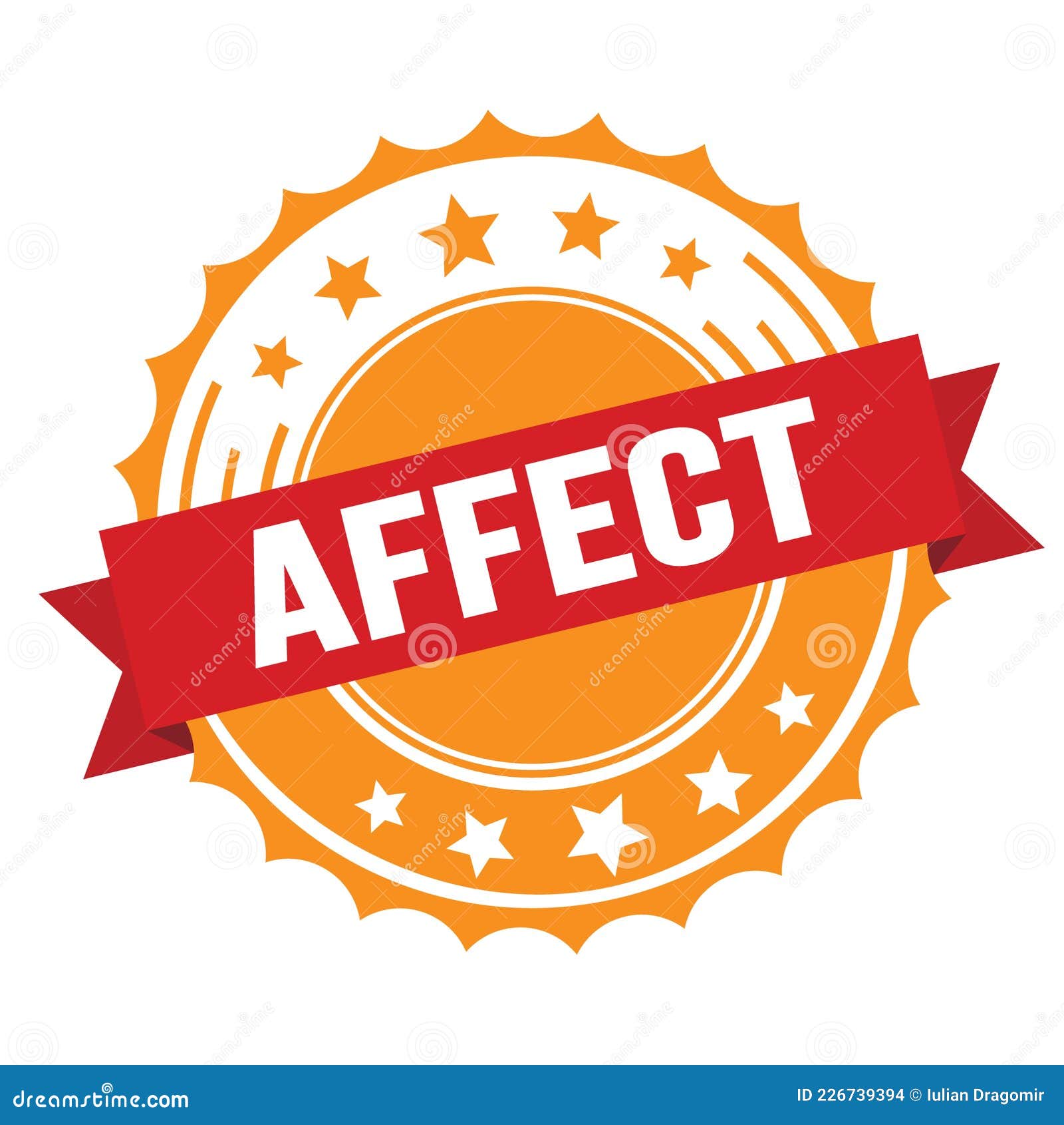 AFFECT Text on Red Orange Ribbon Stamp Stock Illustration ...