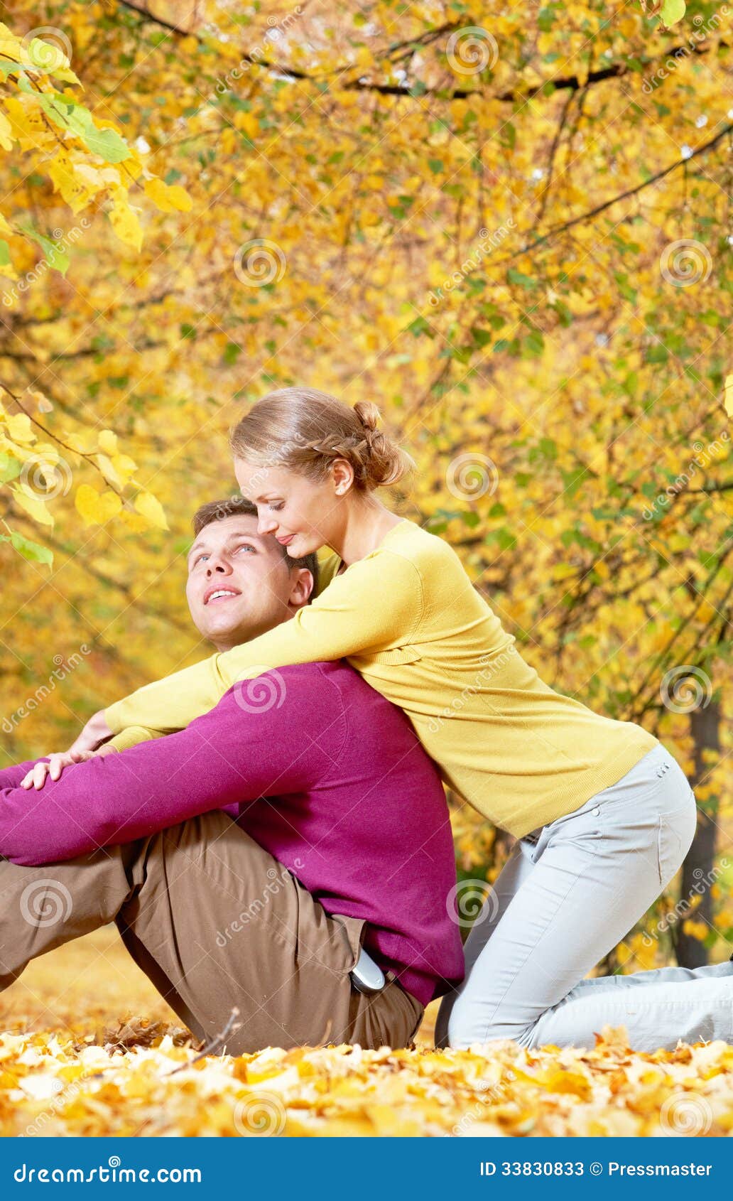 Affection stock image. Image of couple, leaves, autumn - 33830833