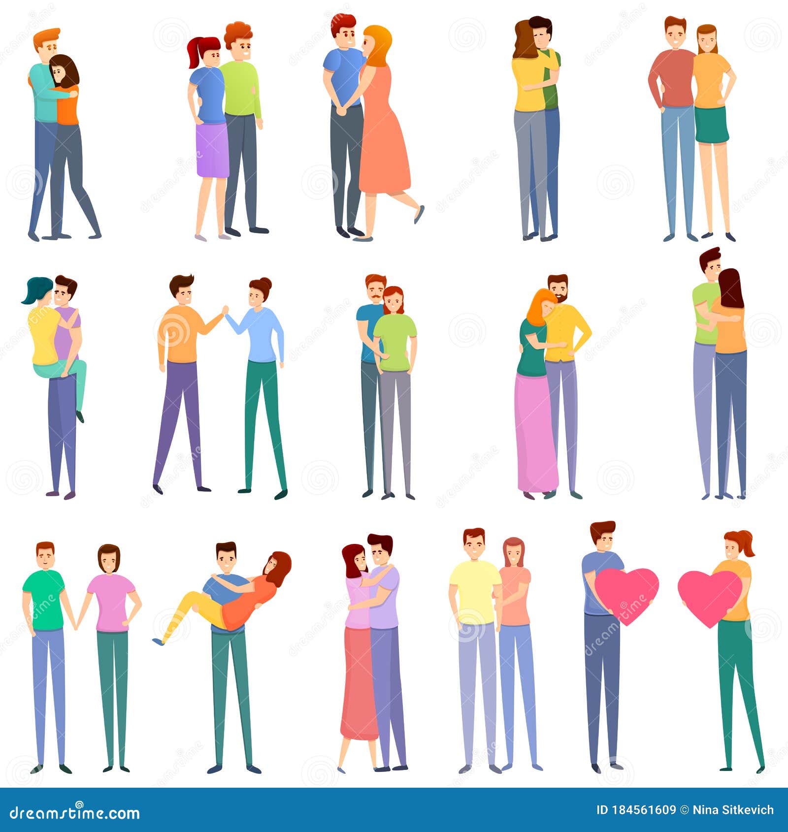 Affection Icons Set, Cartoon Style Stock Vector - Illustration of ...