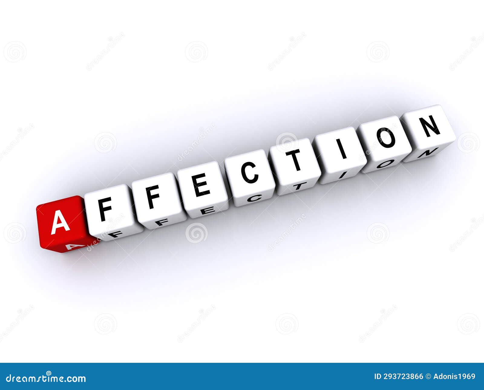 Affection Word Block on White Stock Illustration - Illustration of ...