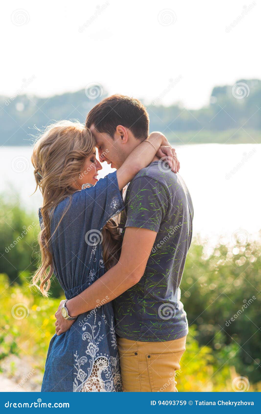 Affectionate Couple Portrait Of Young Happy Man And Woman Love In The