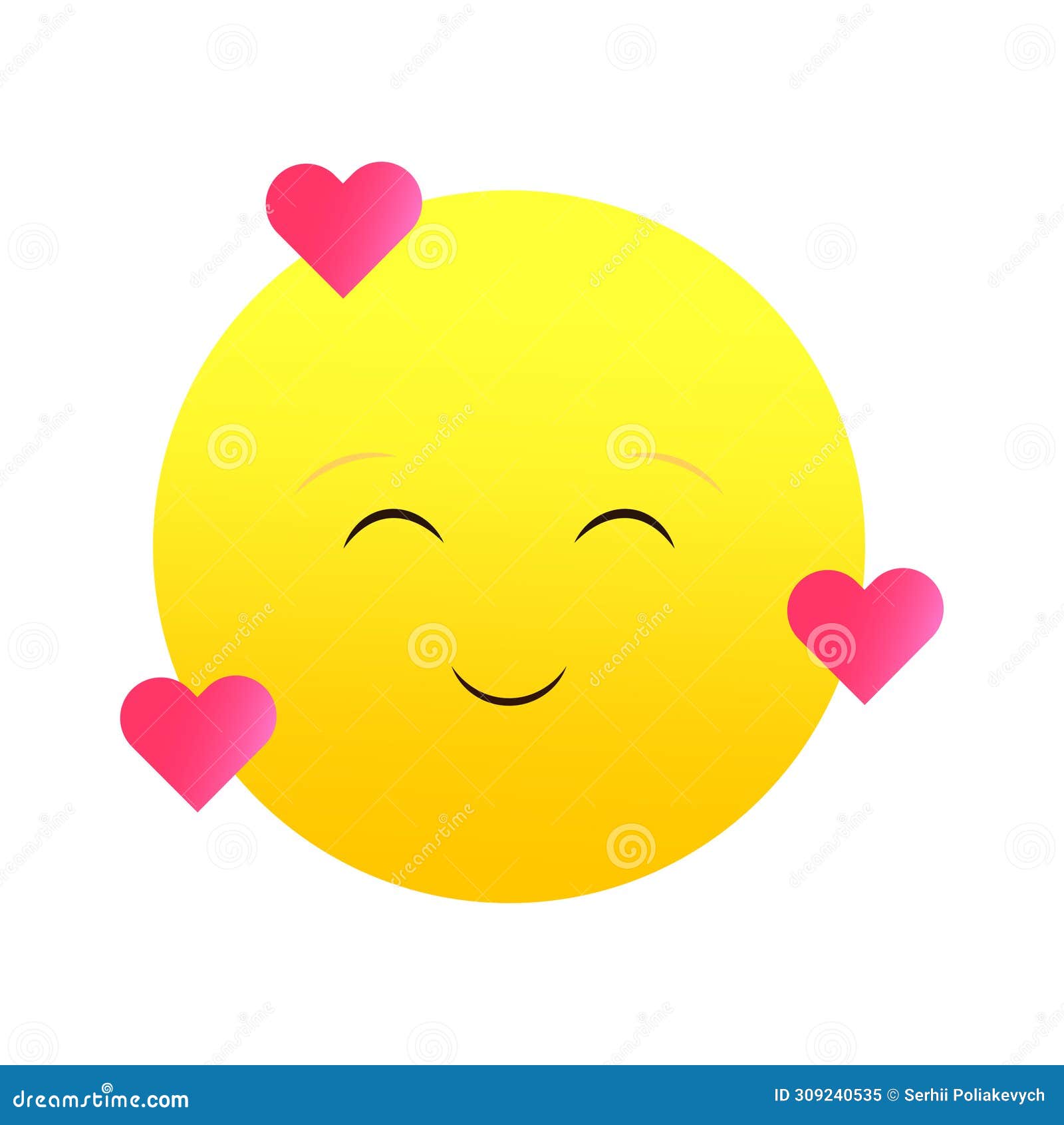 Affectionate Emoji with Heart Eyes. Loving Expression. Vector ...