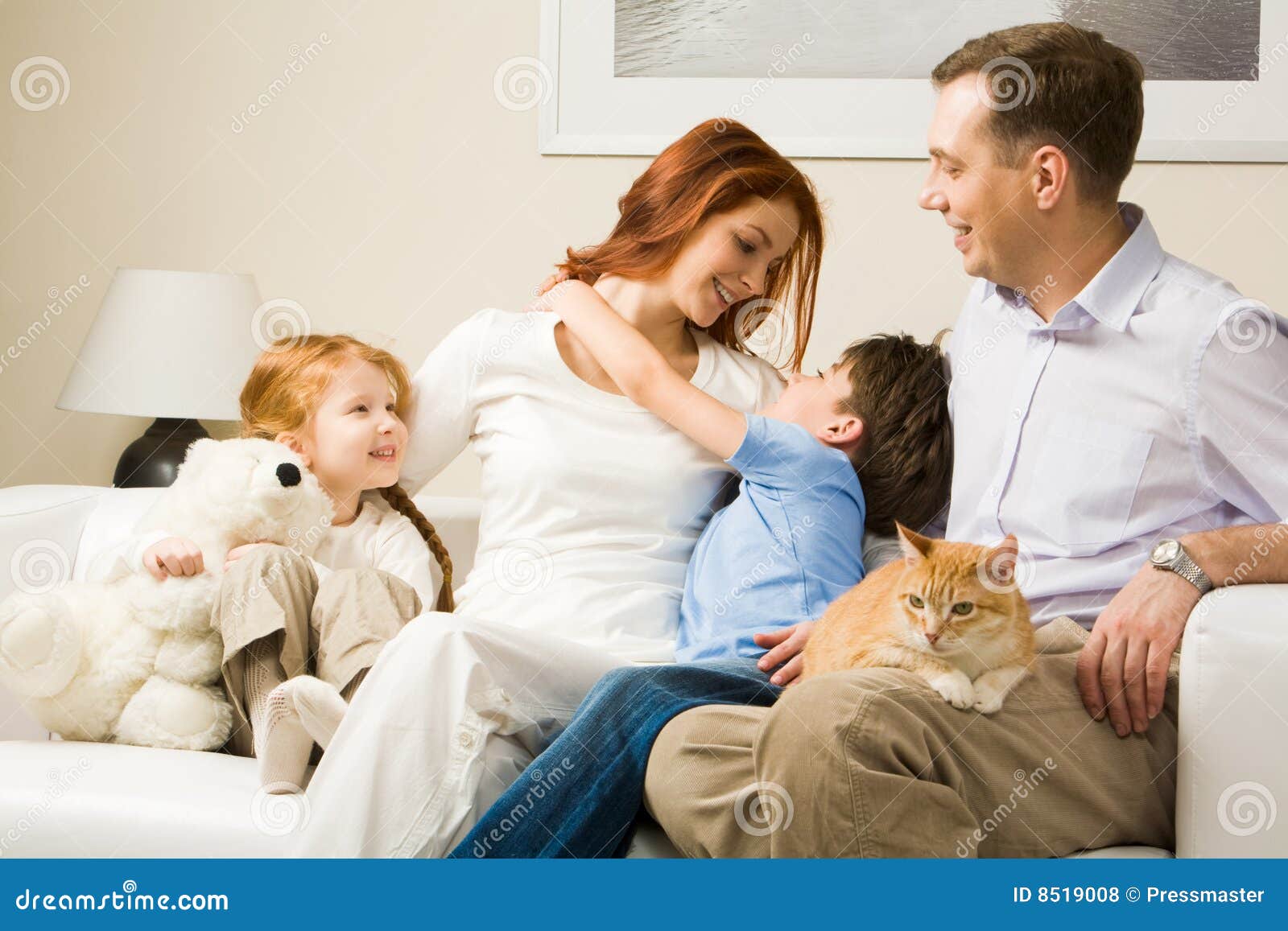 Affectionate family stock photo. Image of father, home - 8519008