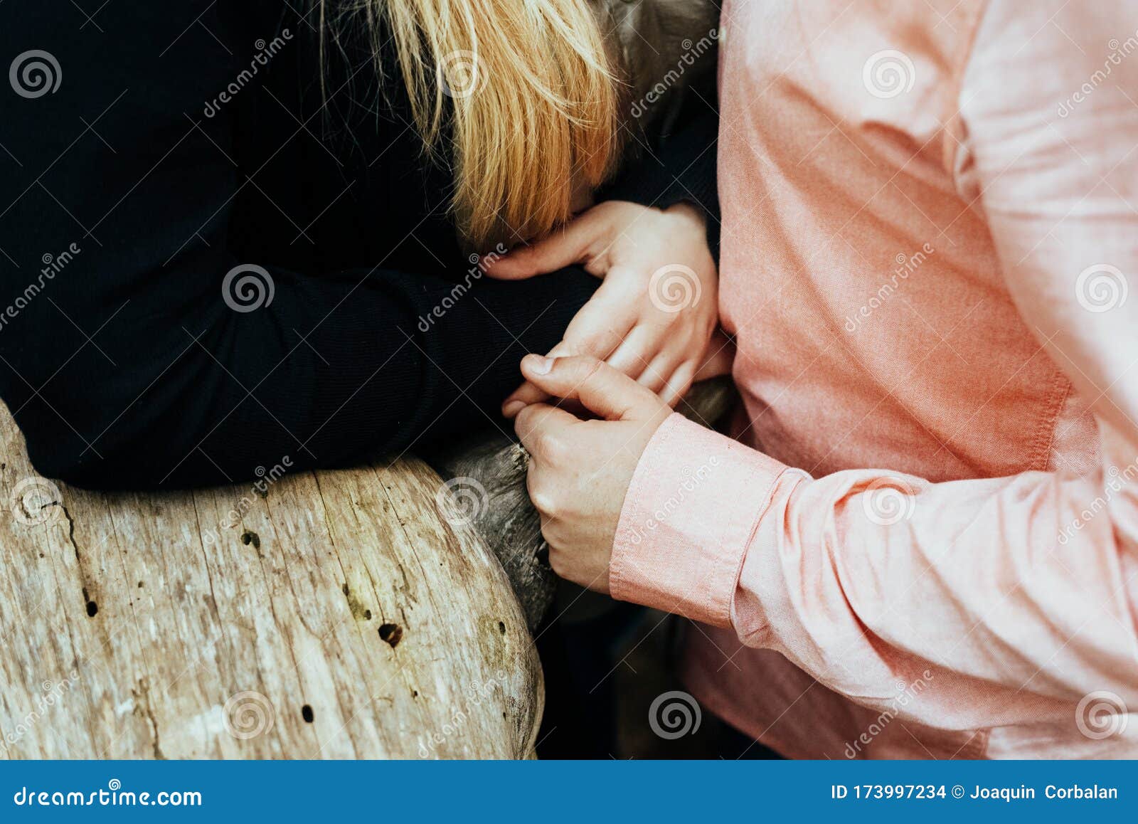 Affectionate Husband Caresses His Beloved`s Hand Stock Photo - Image of ...