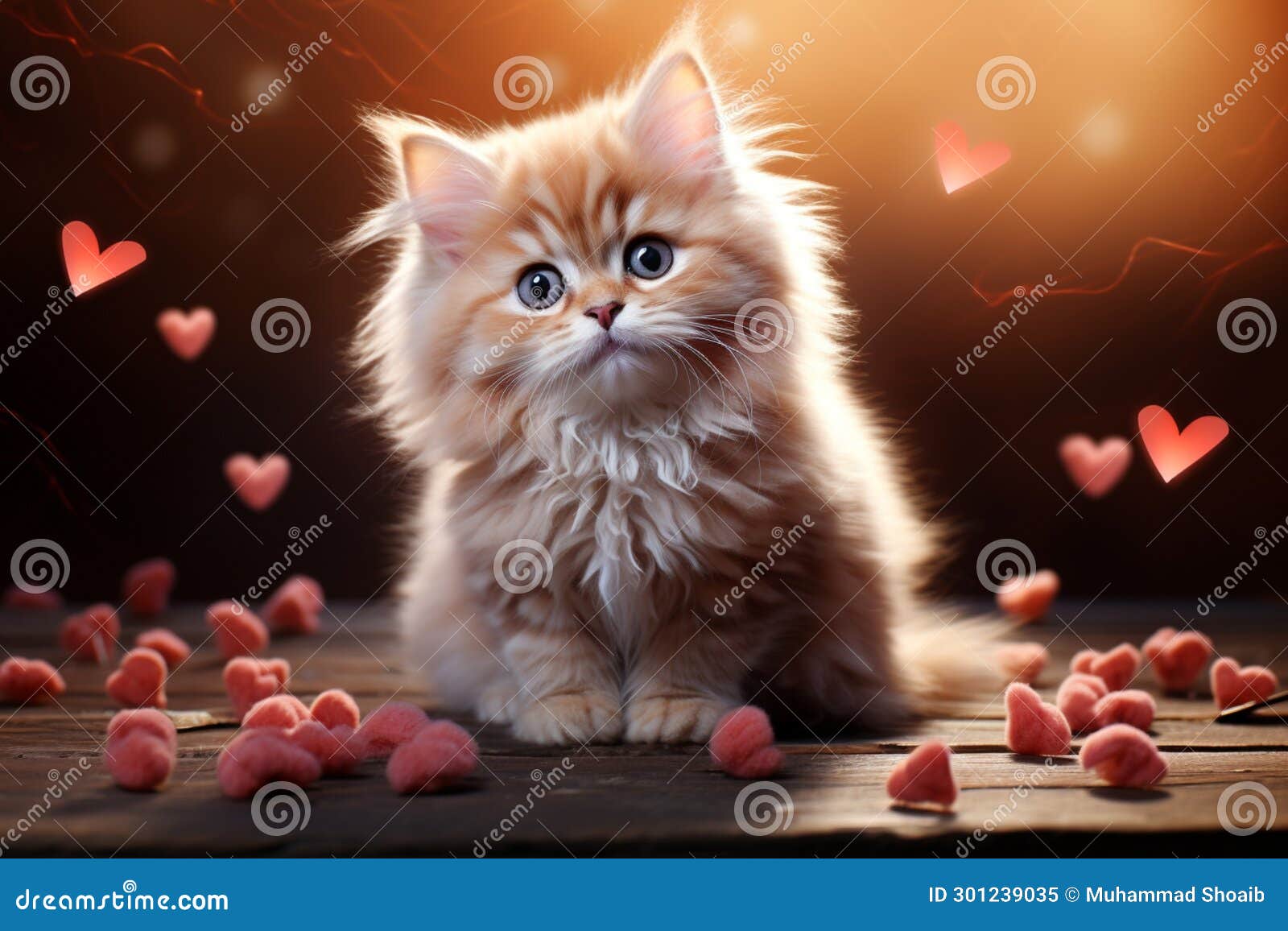 Affectionate Kitty Cute Kitten with a Heart Spreading Warmth and Joy ...