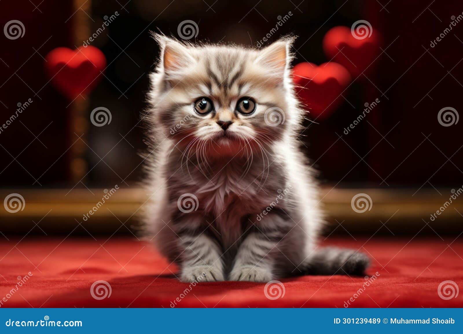 Affectionate Kitty Cute Kitten with a Heart Spreading Warmth and Joy ...