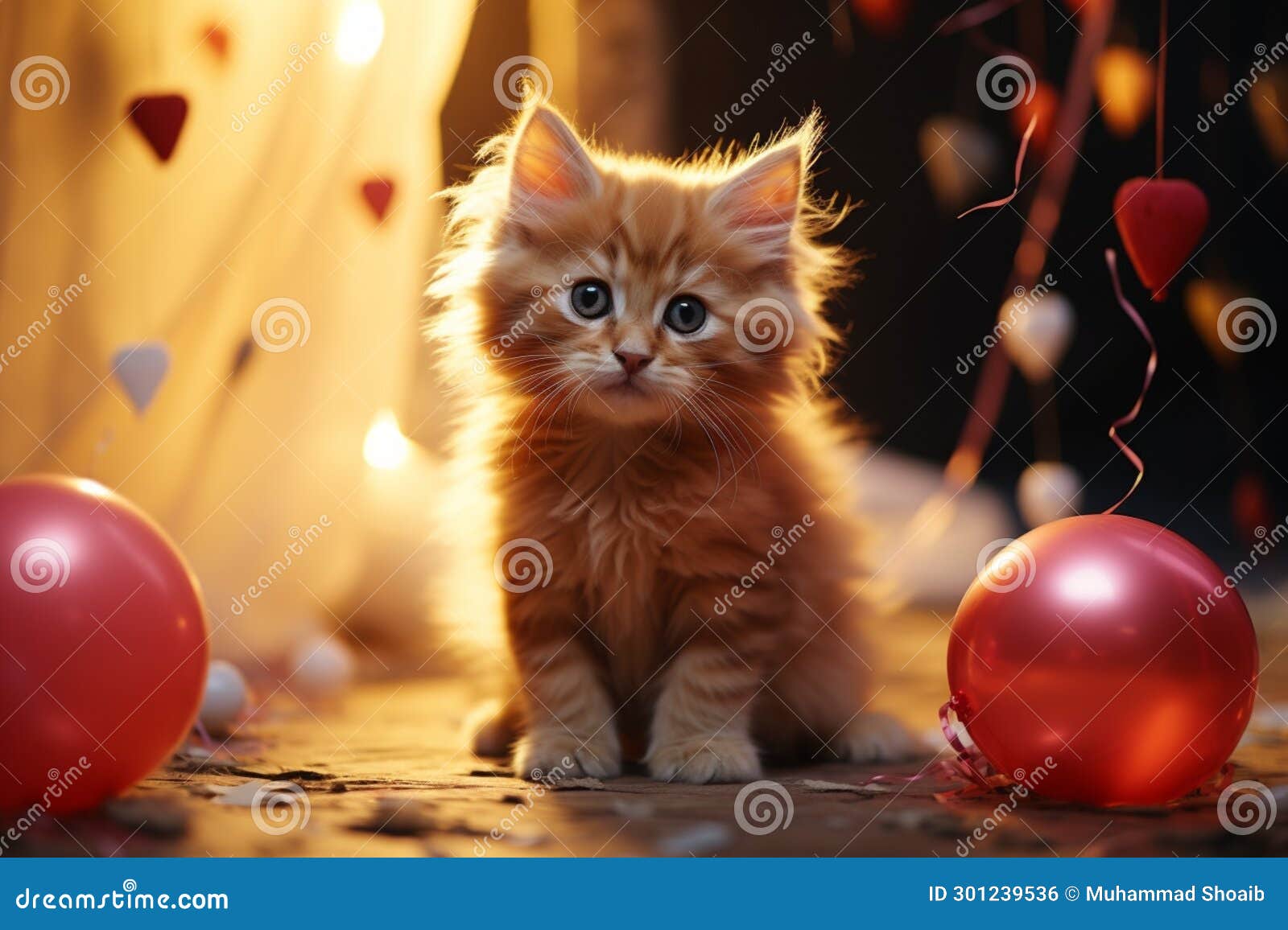 Affectionate Kitty Cute Kitten With A Heart Spreading Warmth And Joy ...