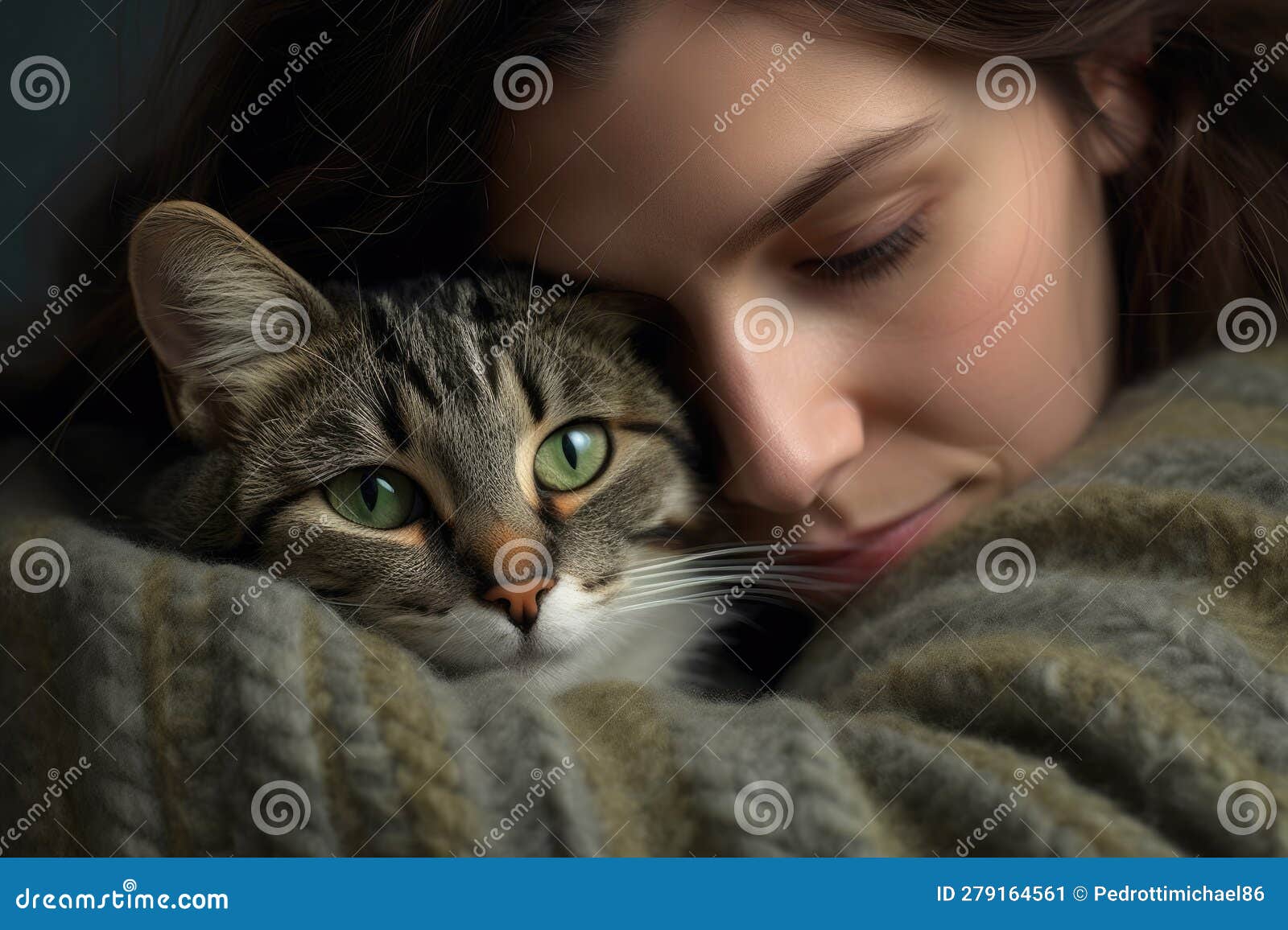 Affectionate Cat Cuddling with Its Owner Stock Image - Image of loving ...