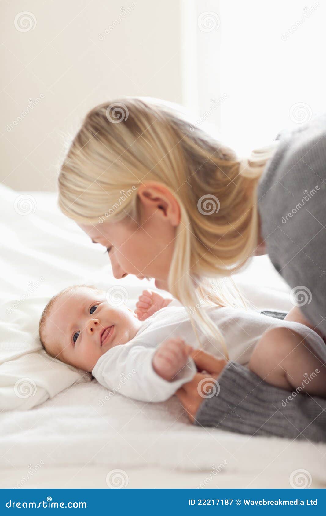 Affectionate Mom Cuddling Her Newborn Stock Image - Image of emotion ...
