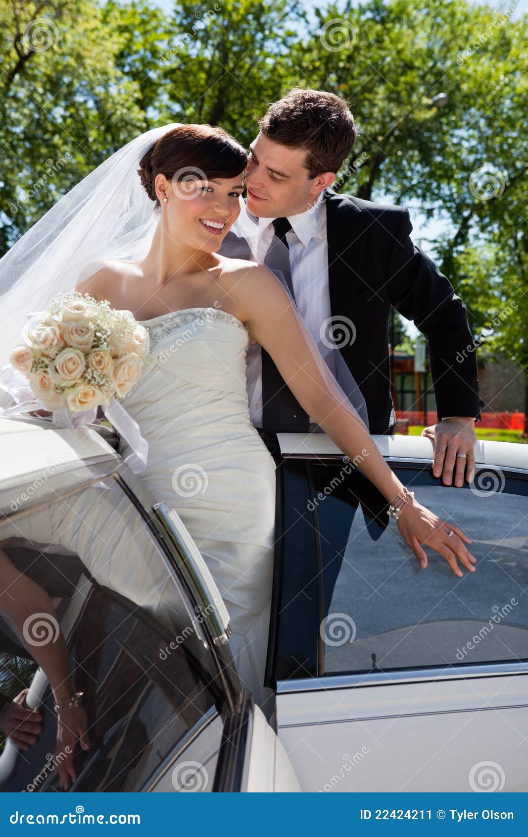 Affectionate Wedding Couple Stock Image - Image of bridal, newlyweds ...