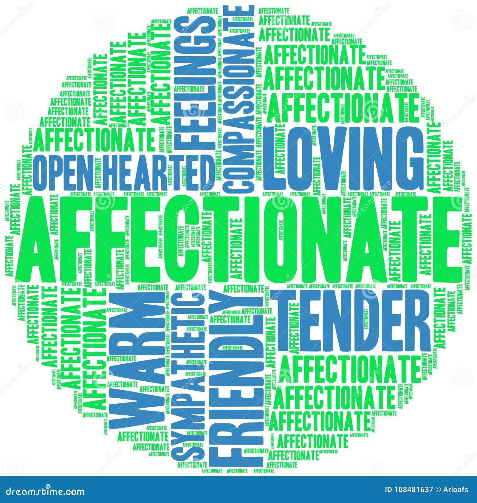 Affectionate Word Cloud stock vector. Illustration of open - 108481637
