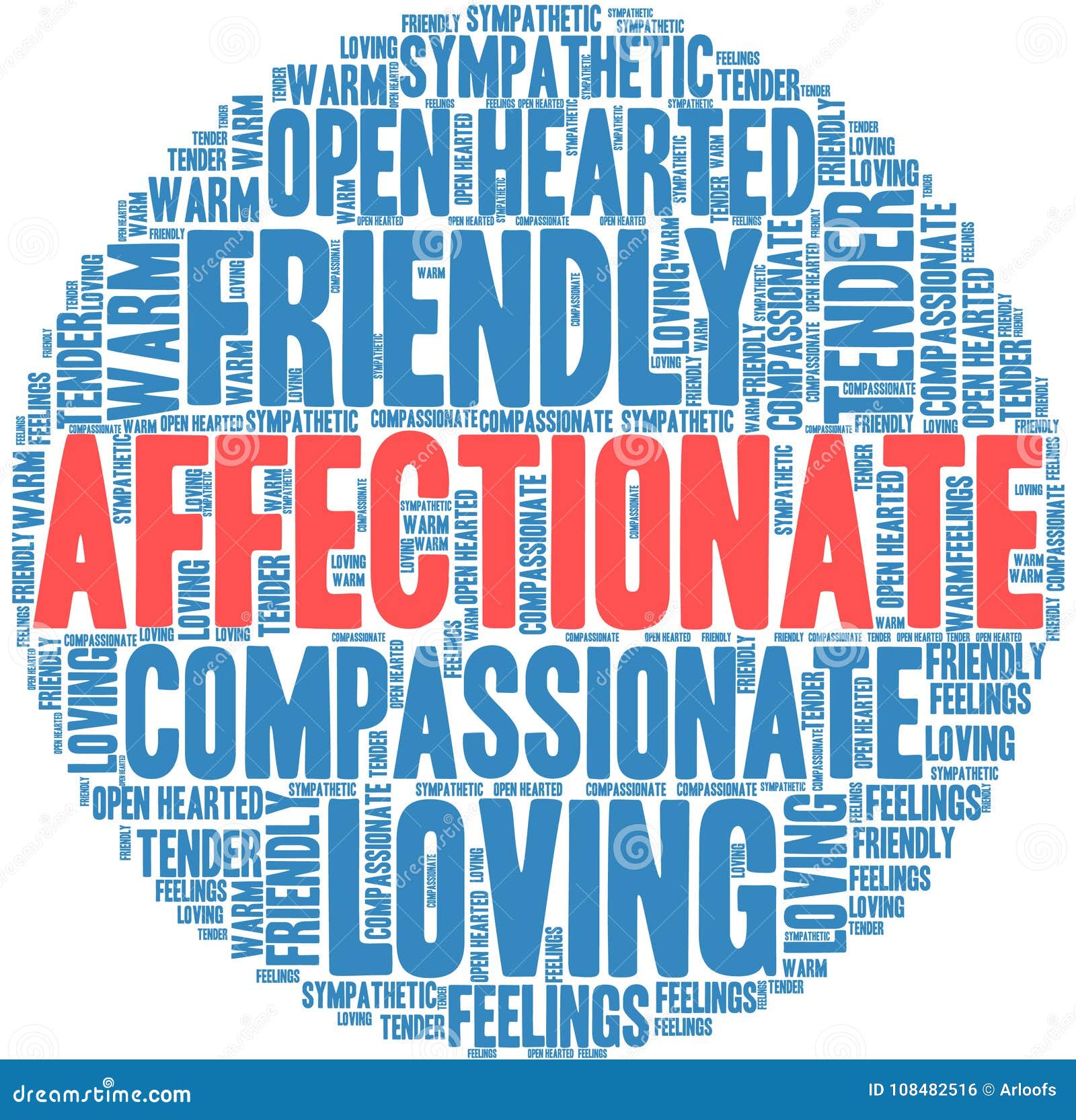 Affectionate Word Cloud stock vector. Illustration of friendly - 108482516