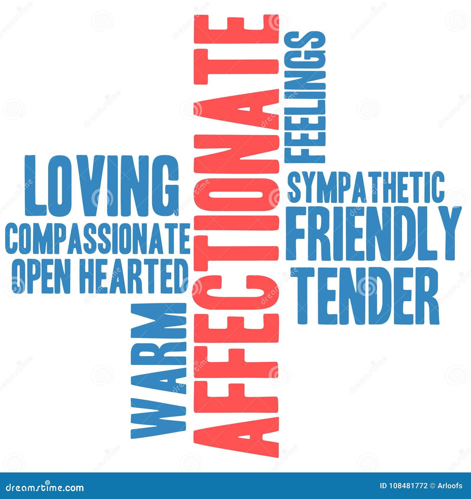 Affectionate Word Cloud stock vector. Illustration of sympathetic ...