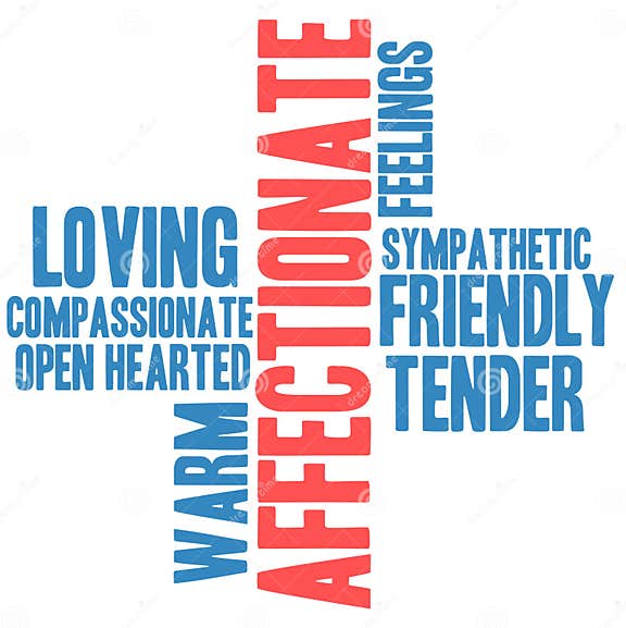 Affectionate Word Cloud stock vector. Illustration of sympathetic ...