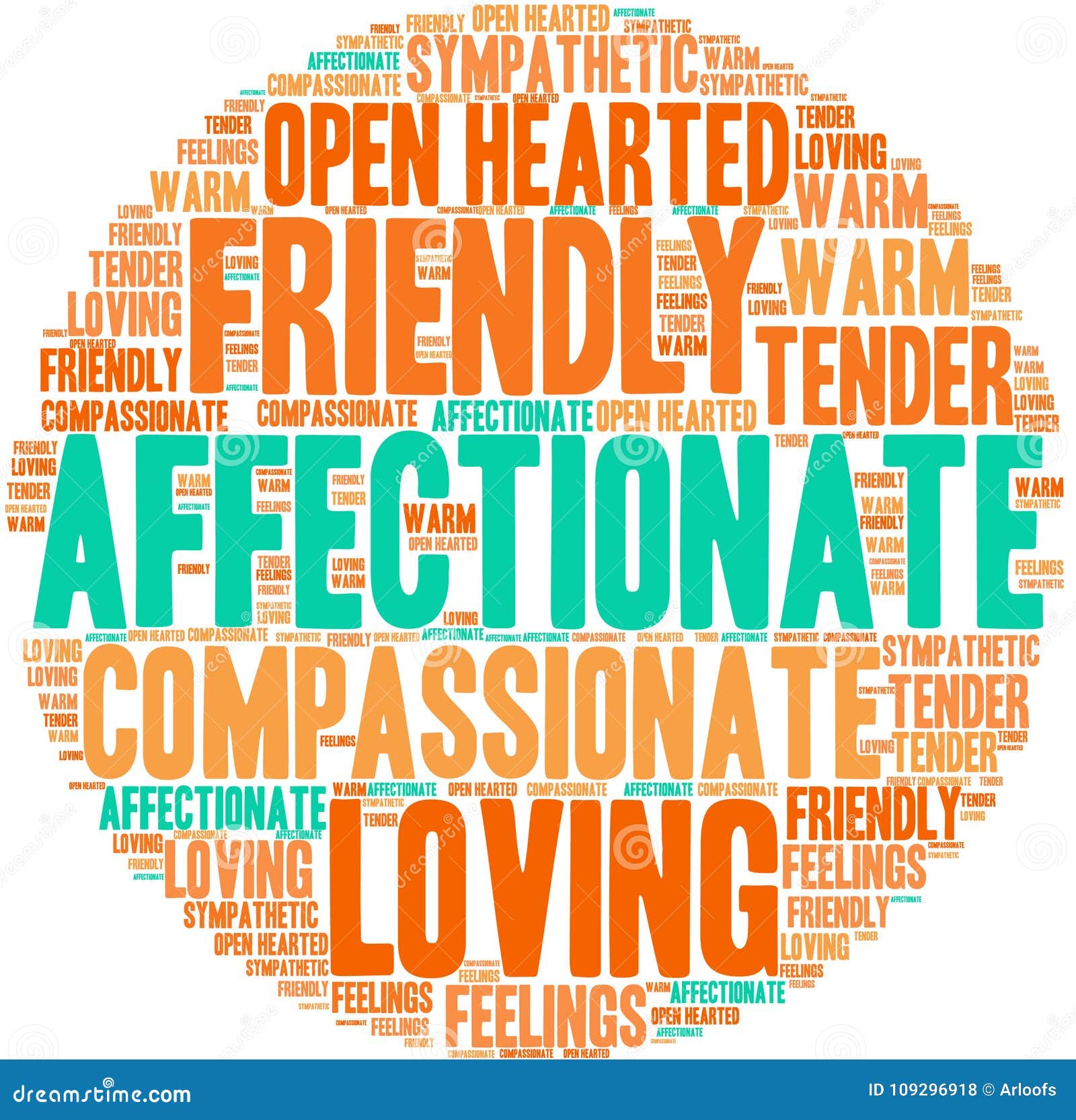 Affectionate Word Cloud stock vector. Illustration of warm - 109296918
