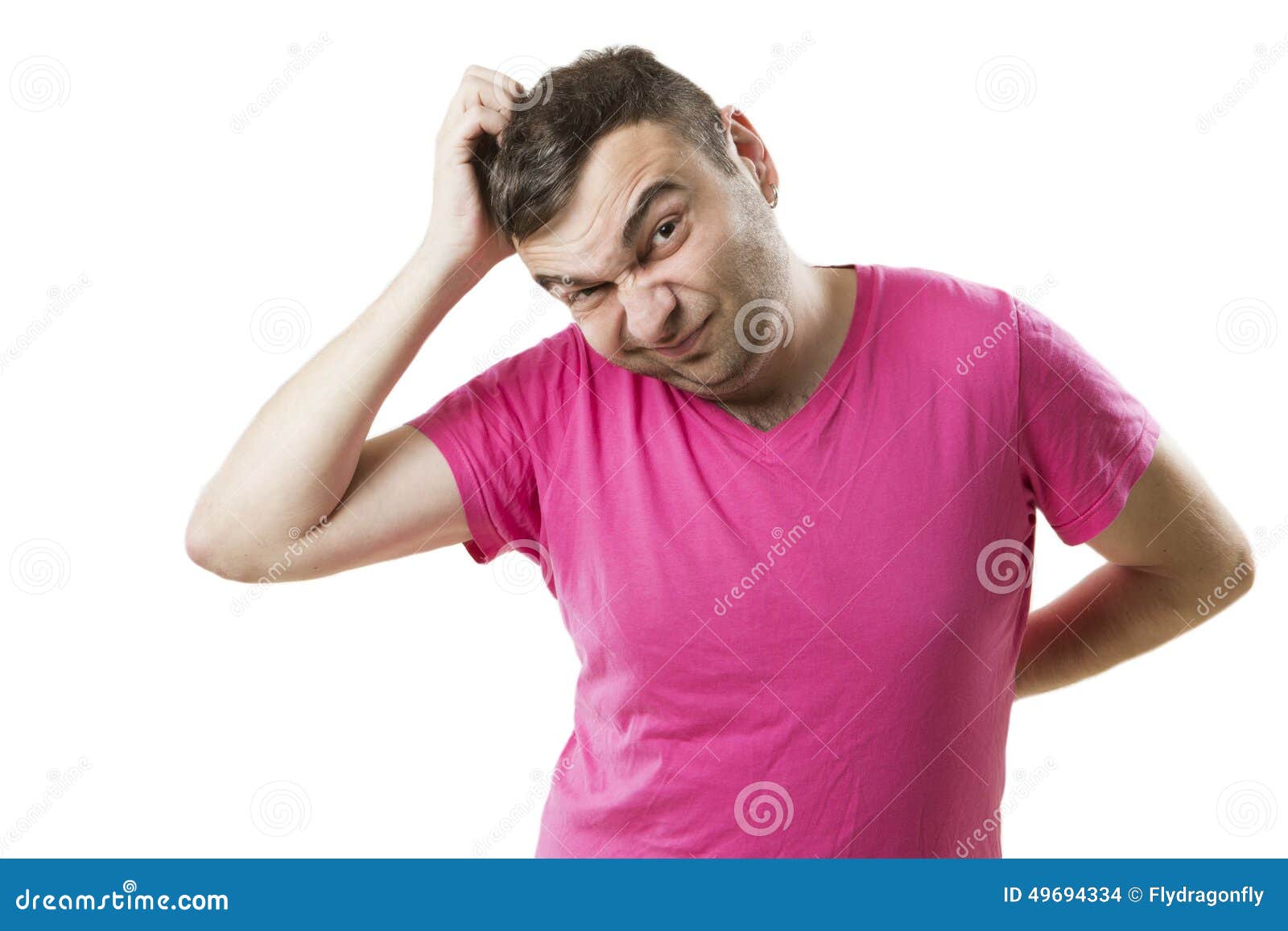 Affenkerl ratlos stockfoto. Bild von kerl, ausdrucksvoll - 49694334